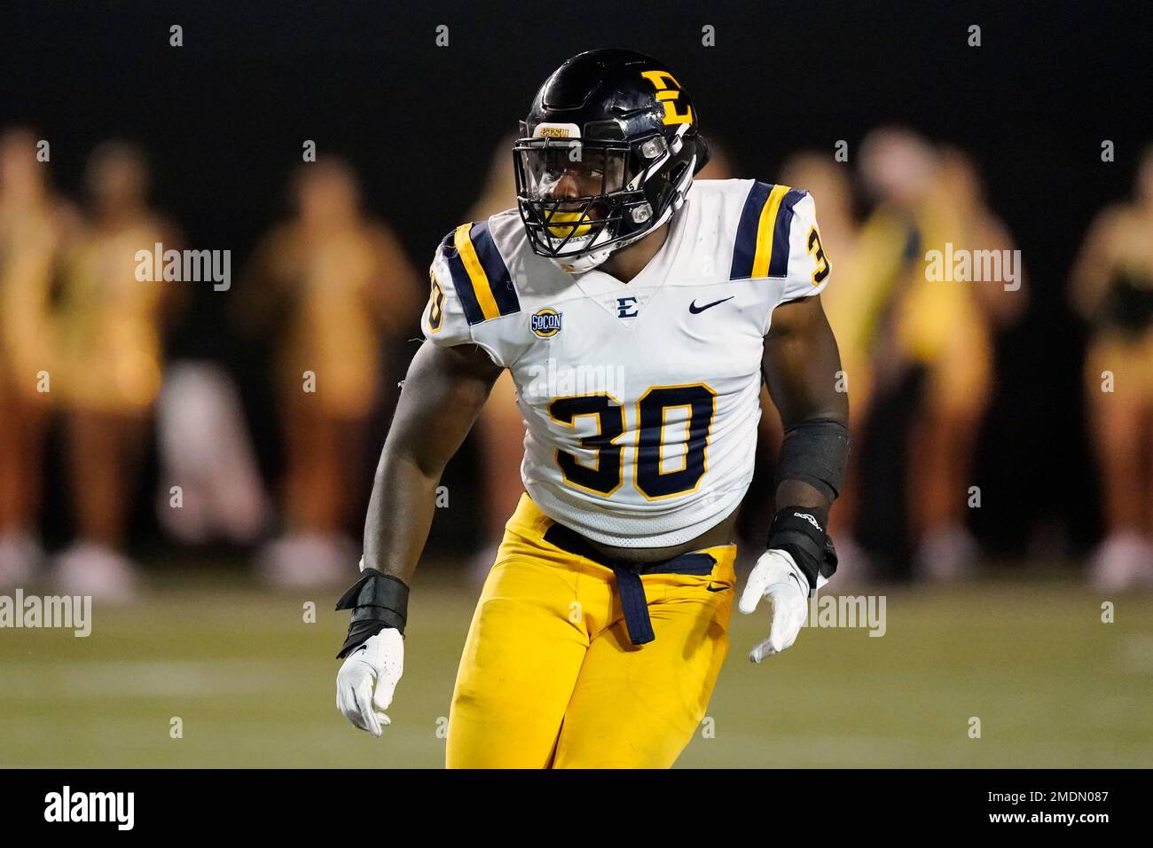 East Tennessee State linebacker Donovan Manuel (30) plays against ...