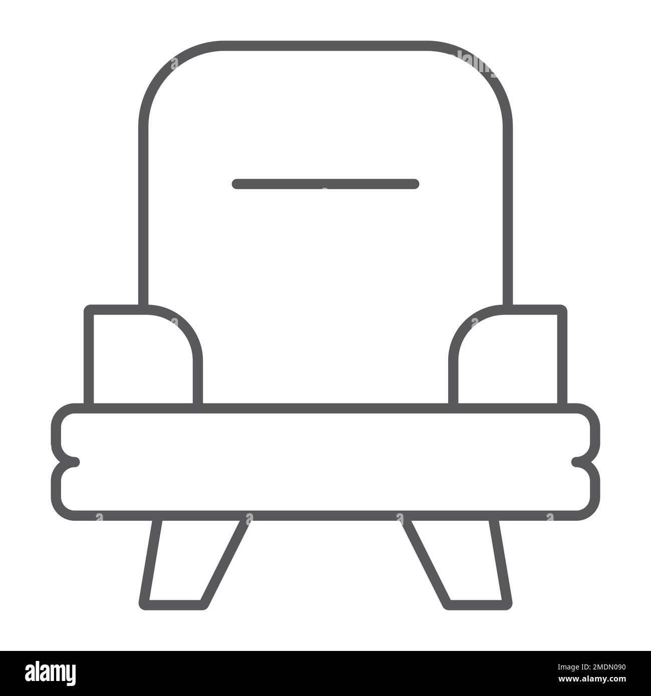 Armchair thin line icon, furniture and home, chair sign, vector ...