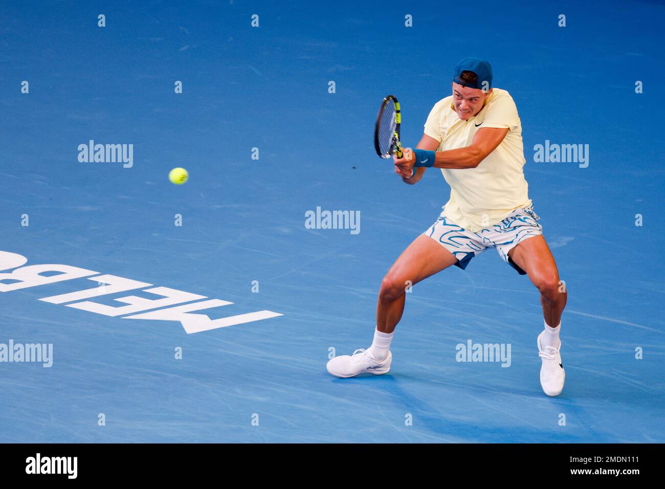 Melbourne, Victoria, Australia. 23rd Jan, 2023. MELBOURNE, AUSTRALIA - JANUARY 23: Holger Rune ...