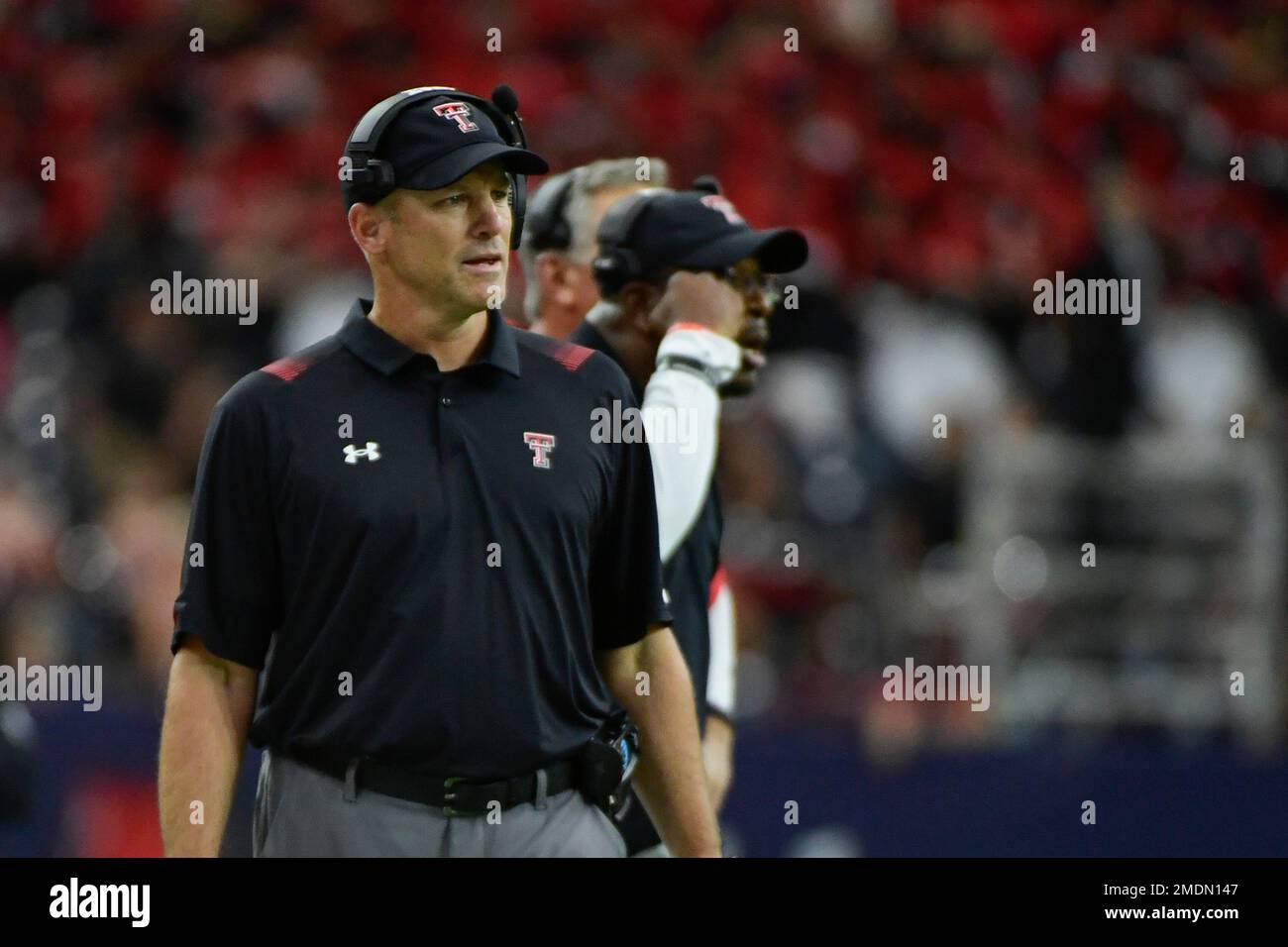 Texas Tech head coach Matt Wells watches from the sidelines as his team ...