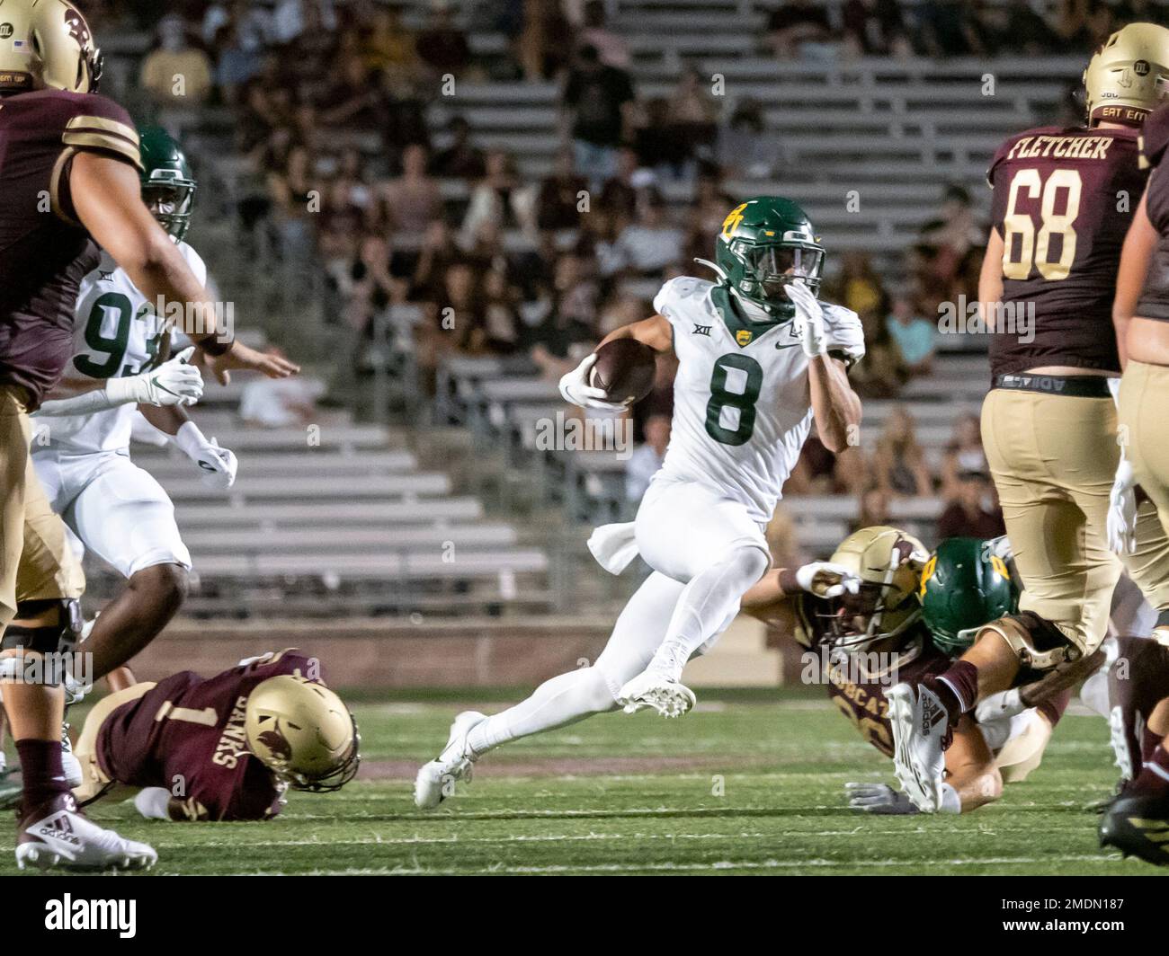 Baylor safety Jalen Pitre (8) returns an interception during the second ...