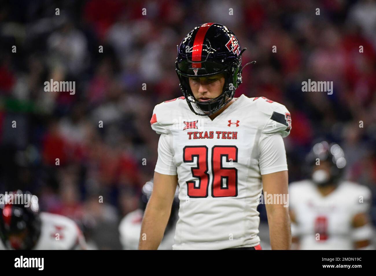 Texas Tech place kicker Trey Wolff (36) prepares to kick to Houston ...
