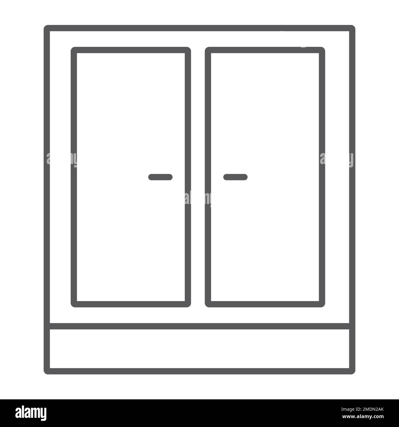 Wardrobe thin line icon, furniture and home, cupboard sign, vector ...