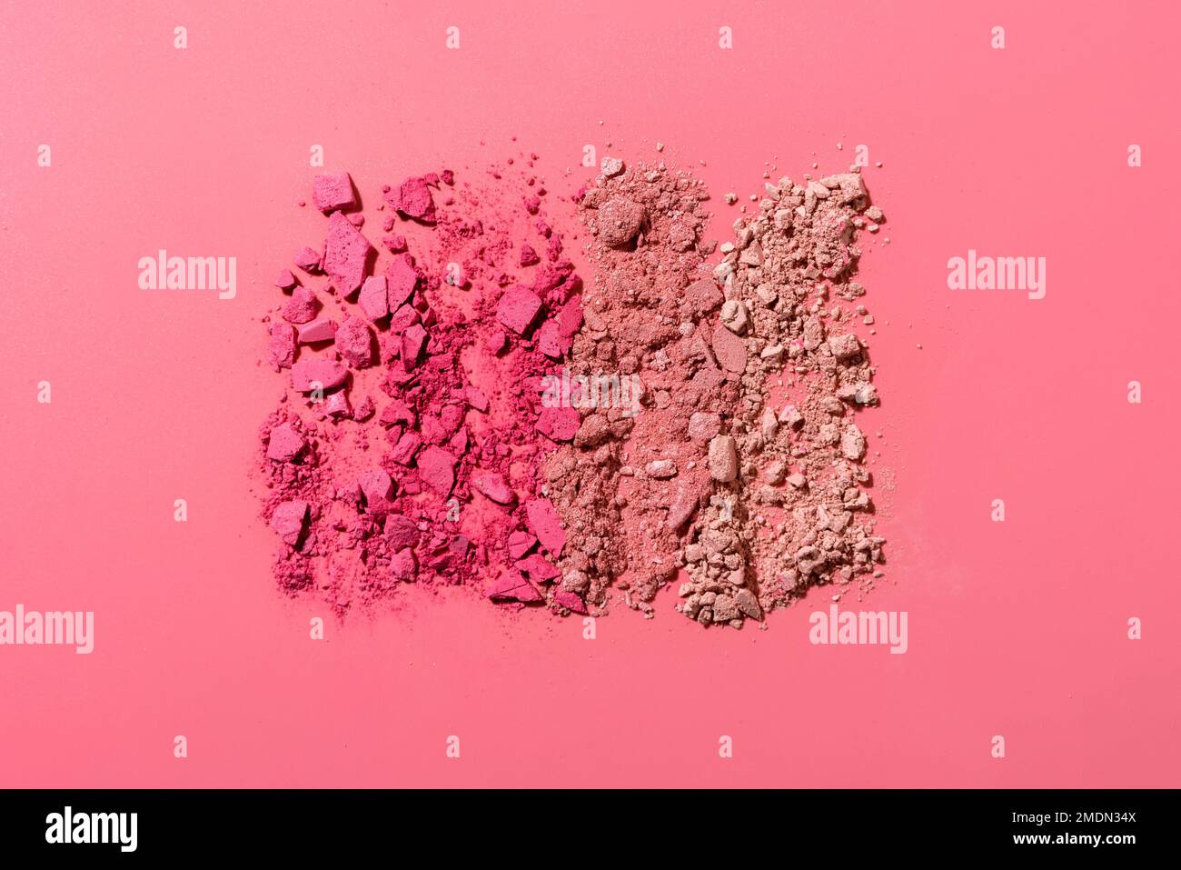 Abstract rectangular composition made from crushed face powder and ...