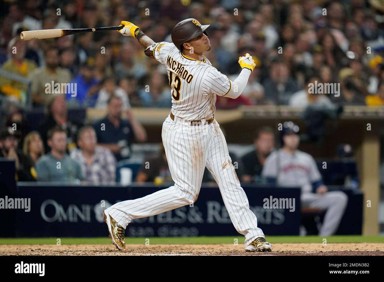 San Diego Padres' Manny Machado batting of a baseball game against the ...