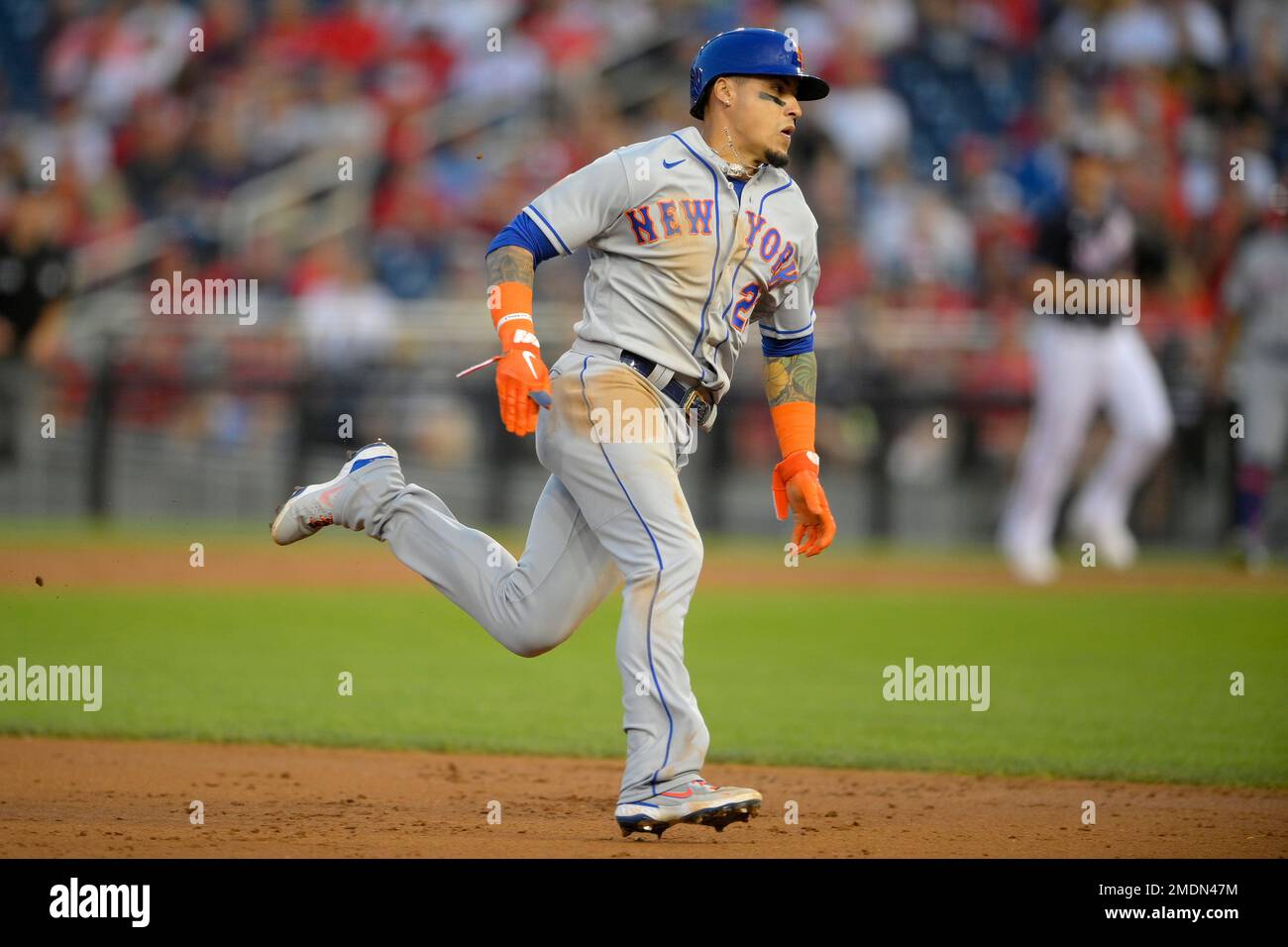 New York Mets' Javier Baez in action during a baseball game against the ...