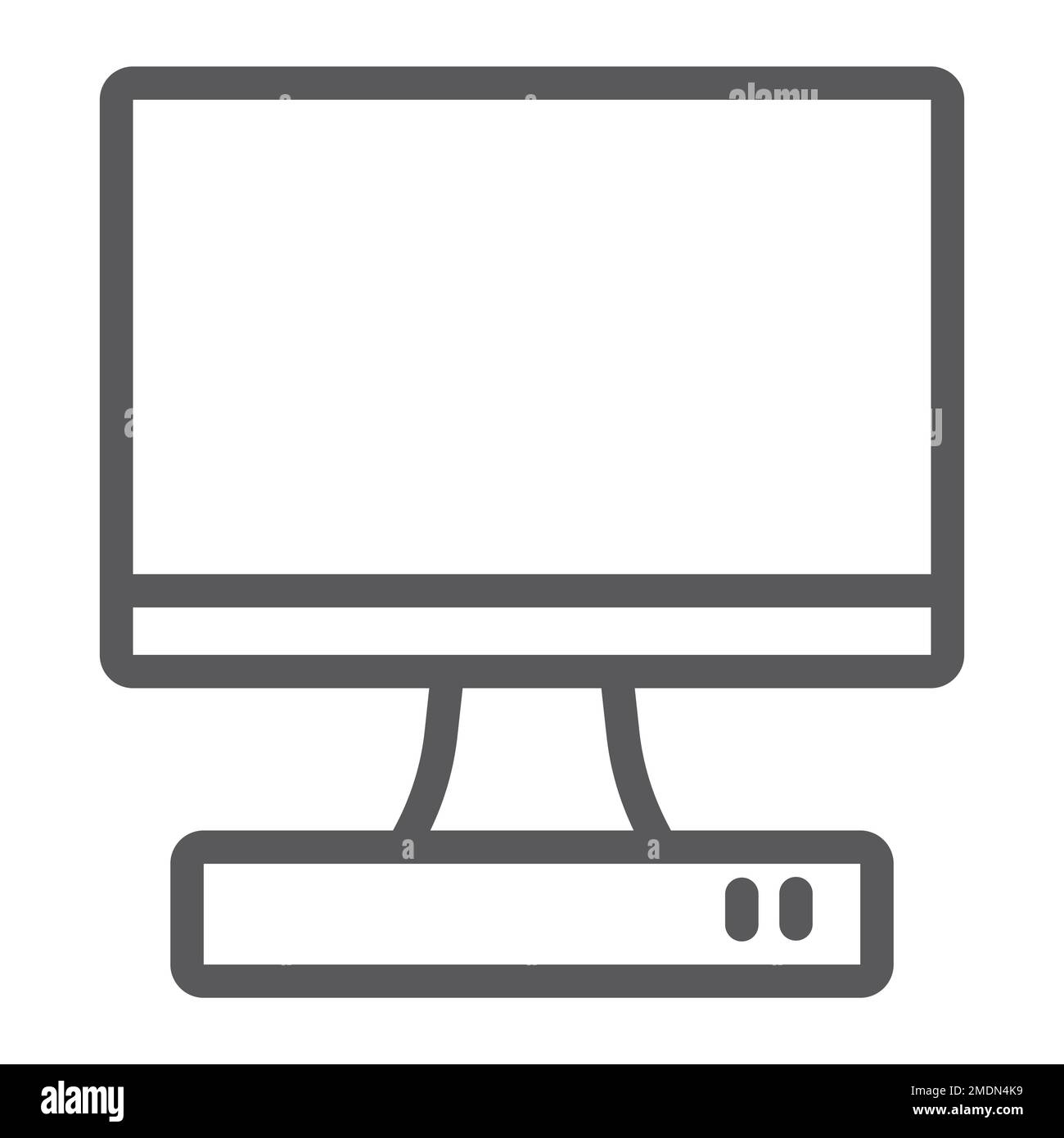 TV line icon, monitor and media, television sign, vector graphics, a ...