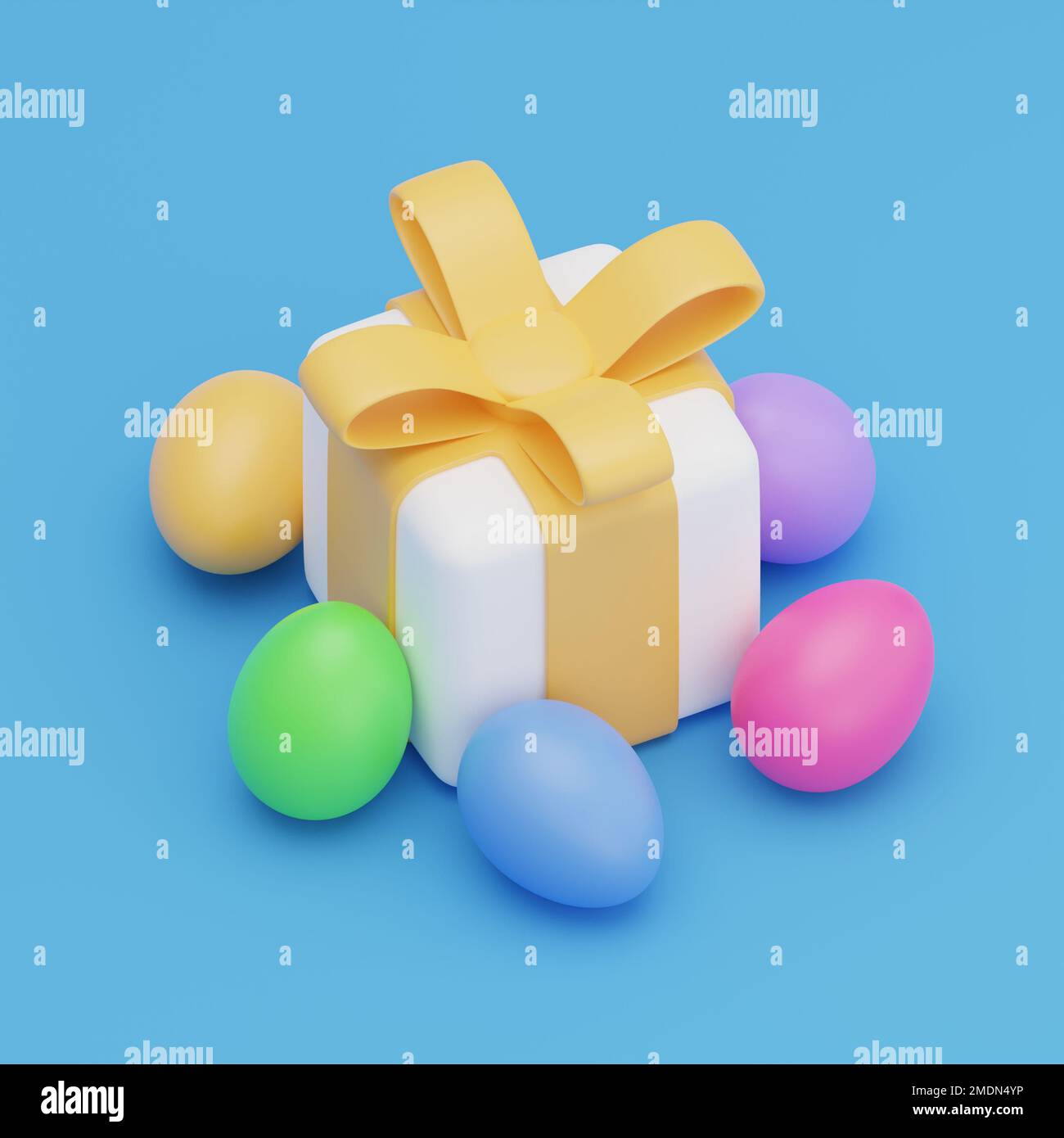 easter egg gift box 3d isometric illustration Stock Photo - Alamy