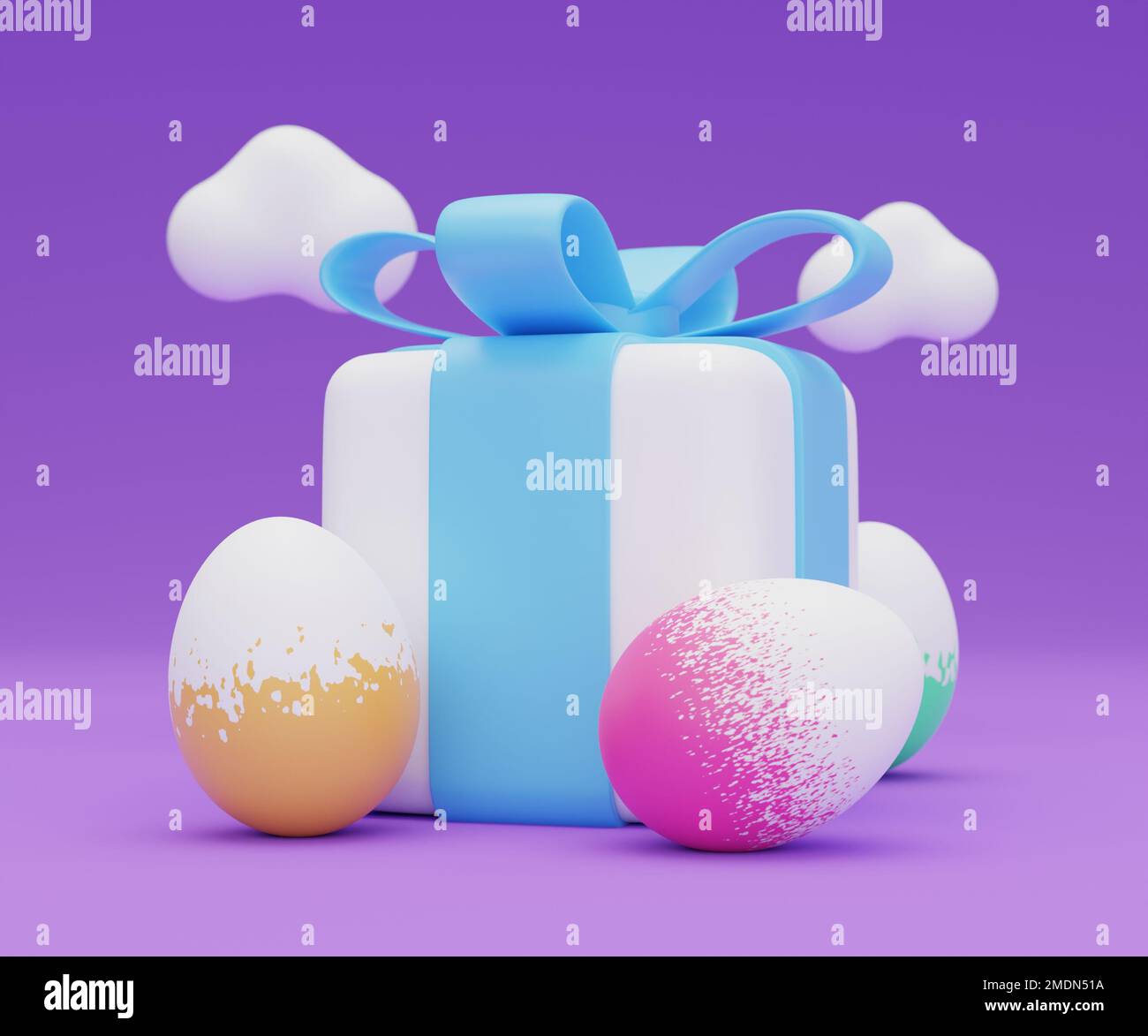 easter egg gift box 3d illustration Stock Photo - Alamy