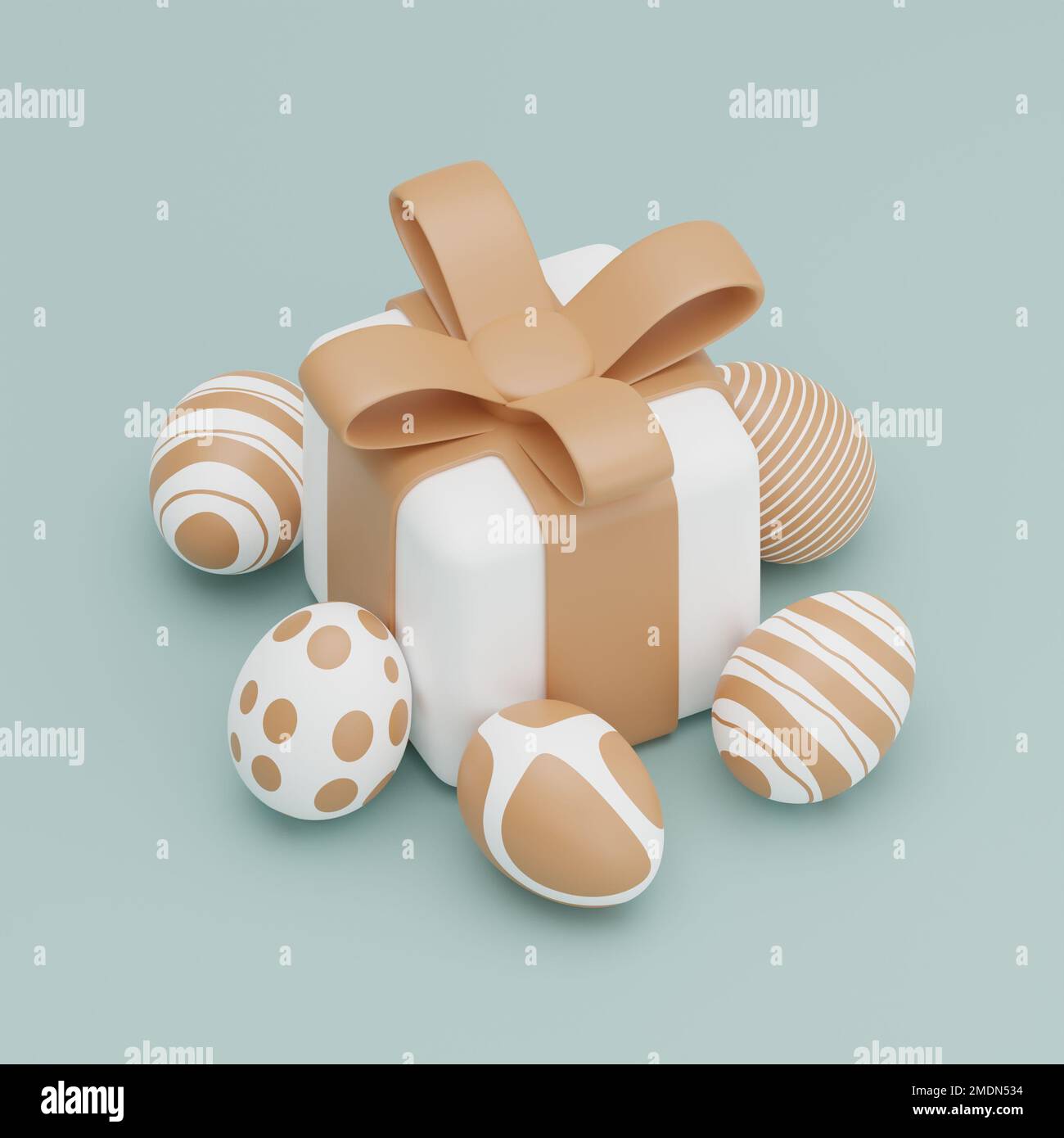 easter gold egg gift box 3d isometric illustration Stock Photo - Alamy