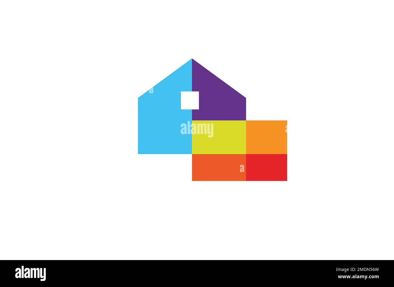 colorful house geometric shape logo design vector symbol illustration ...