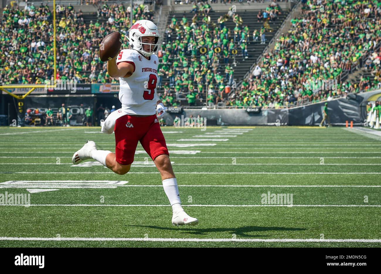 Fresno State quarterback Jake Haener (9) scores during the third ...