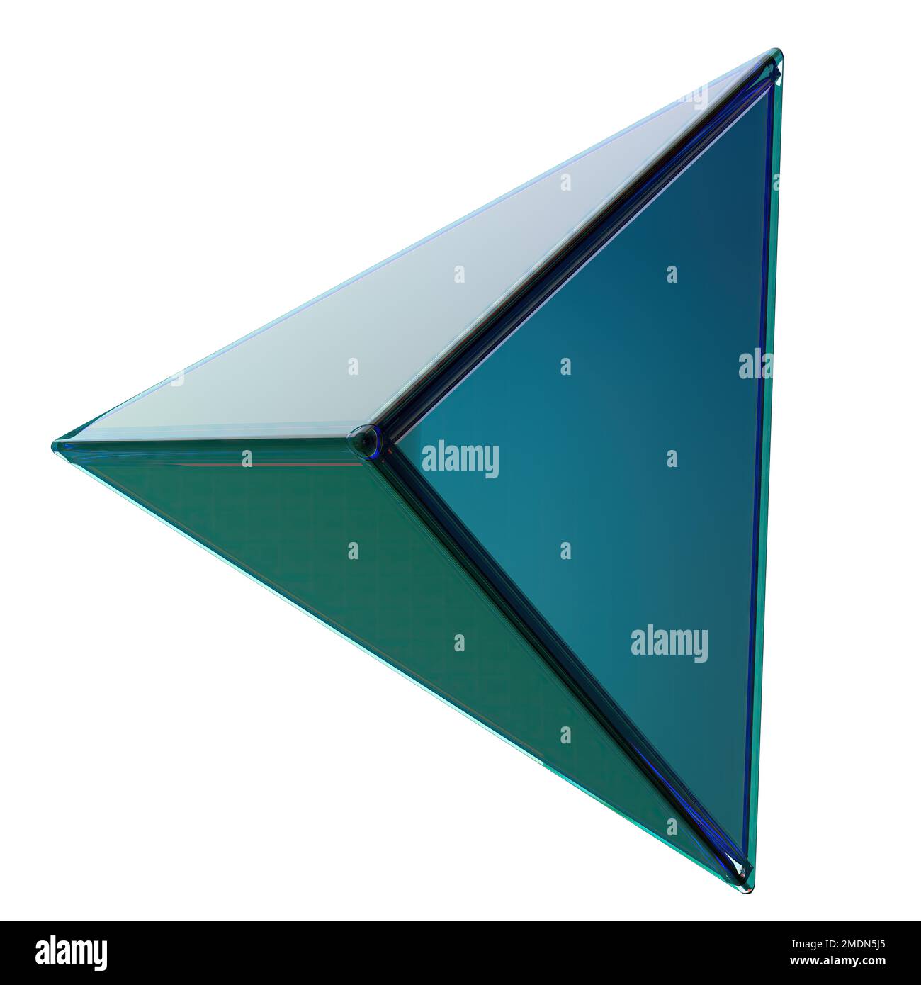 Green metallic and glassy pyramid three-dimensional Abstract, dramatic ...