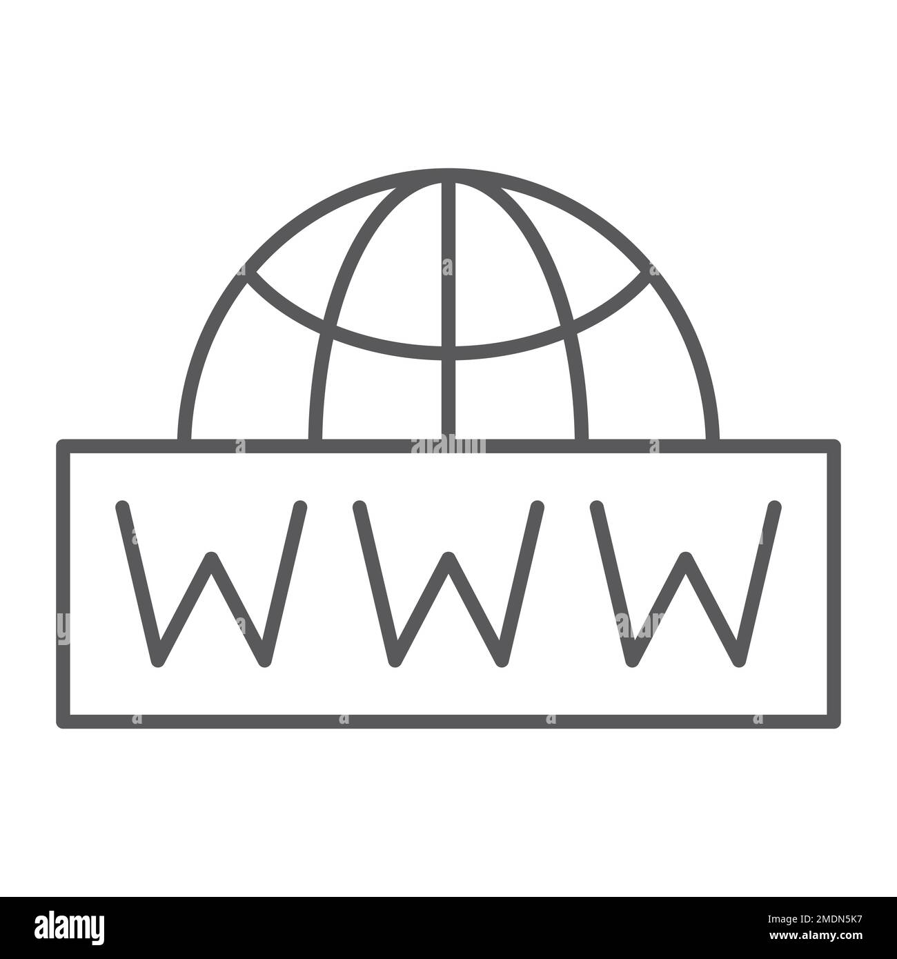 World wide net thin line icon, communication and network, internet sign ...