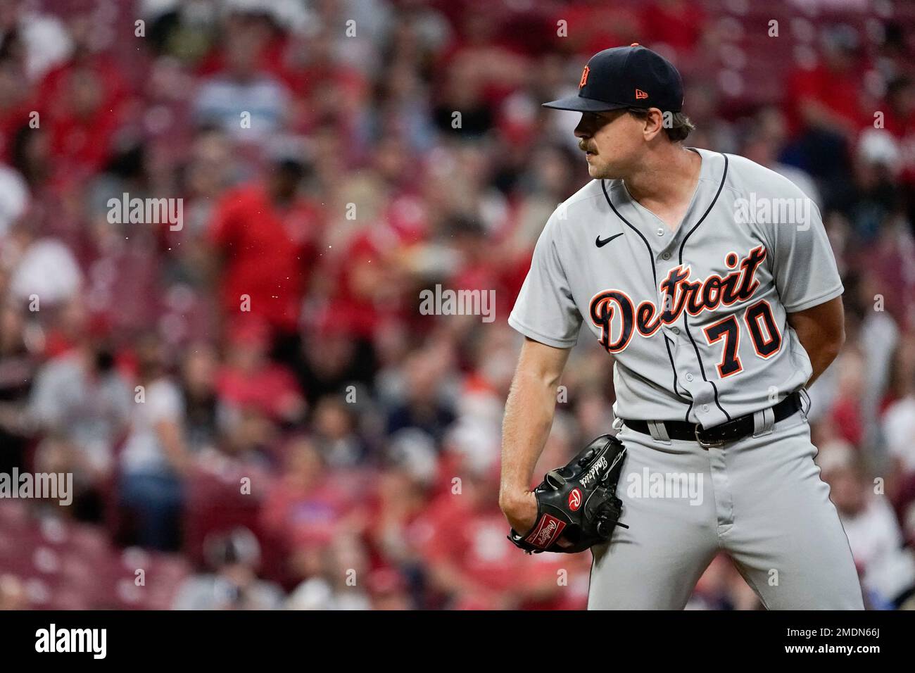 Detroit Tigers starting pitcher Tyler Alexander (70) stands on the ...