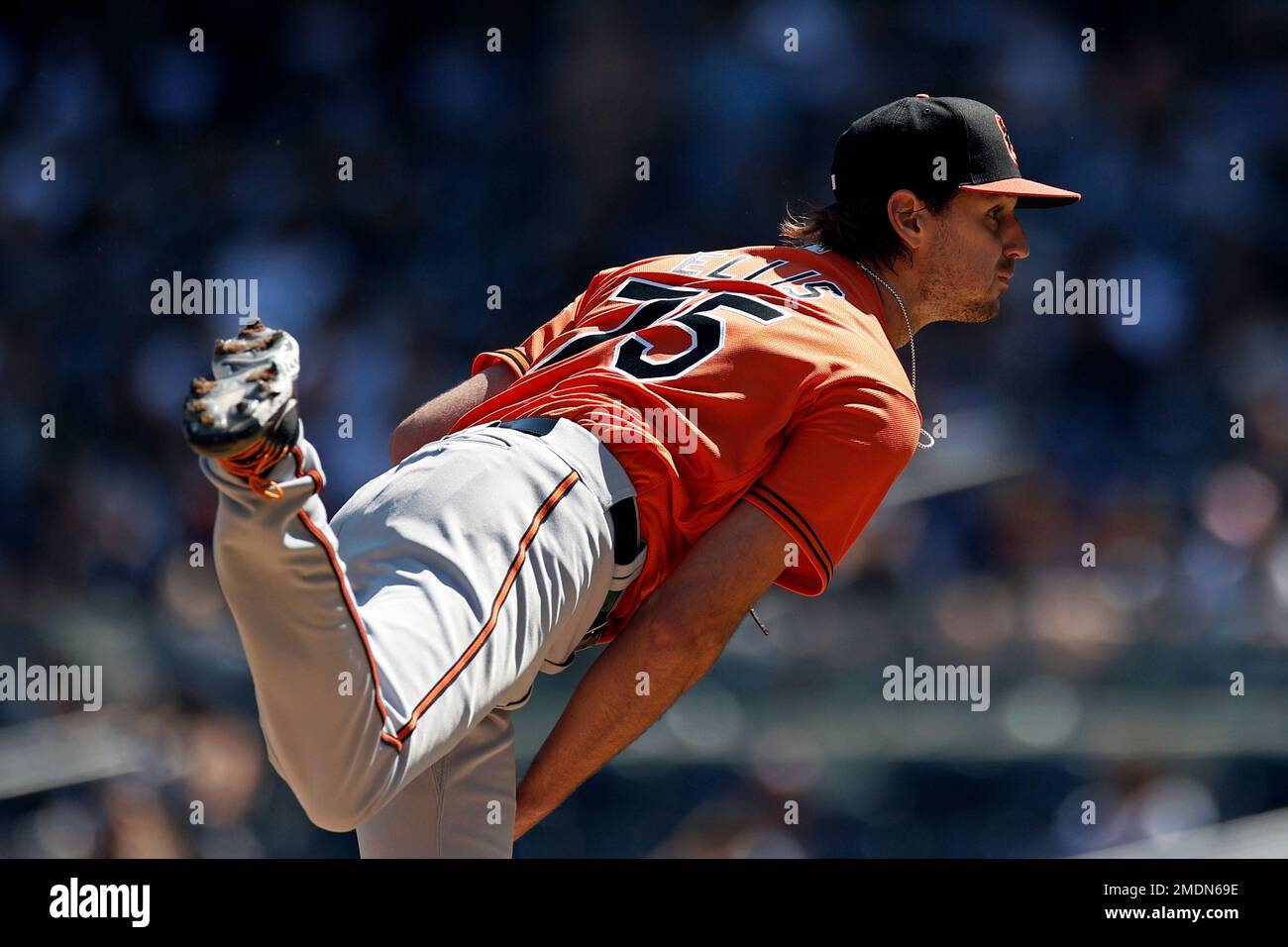 Baltimore Orioles pitcher Chris Ellis delivers a pitch to the New York ...
