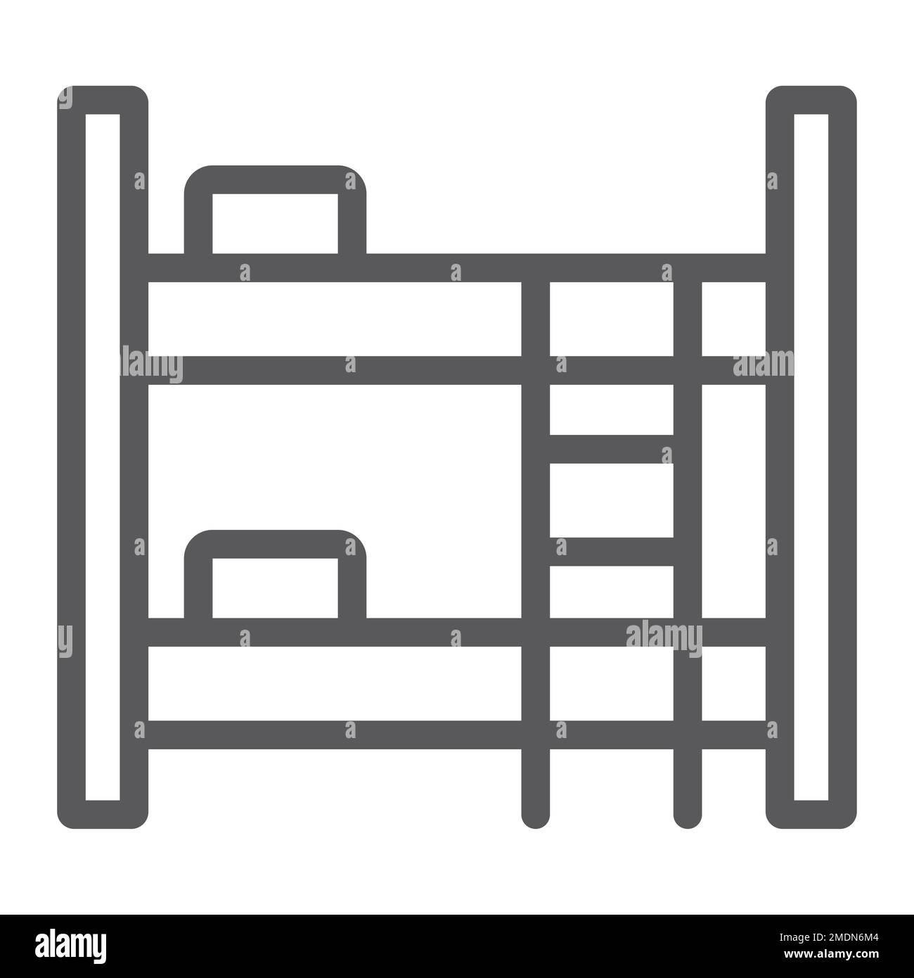 Bunk bed line icon, furniture and home, bed sign, vector graphics, a ...