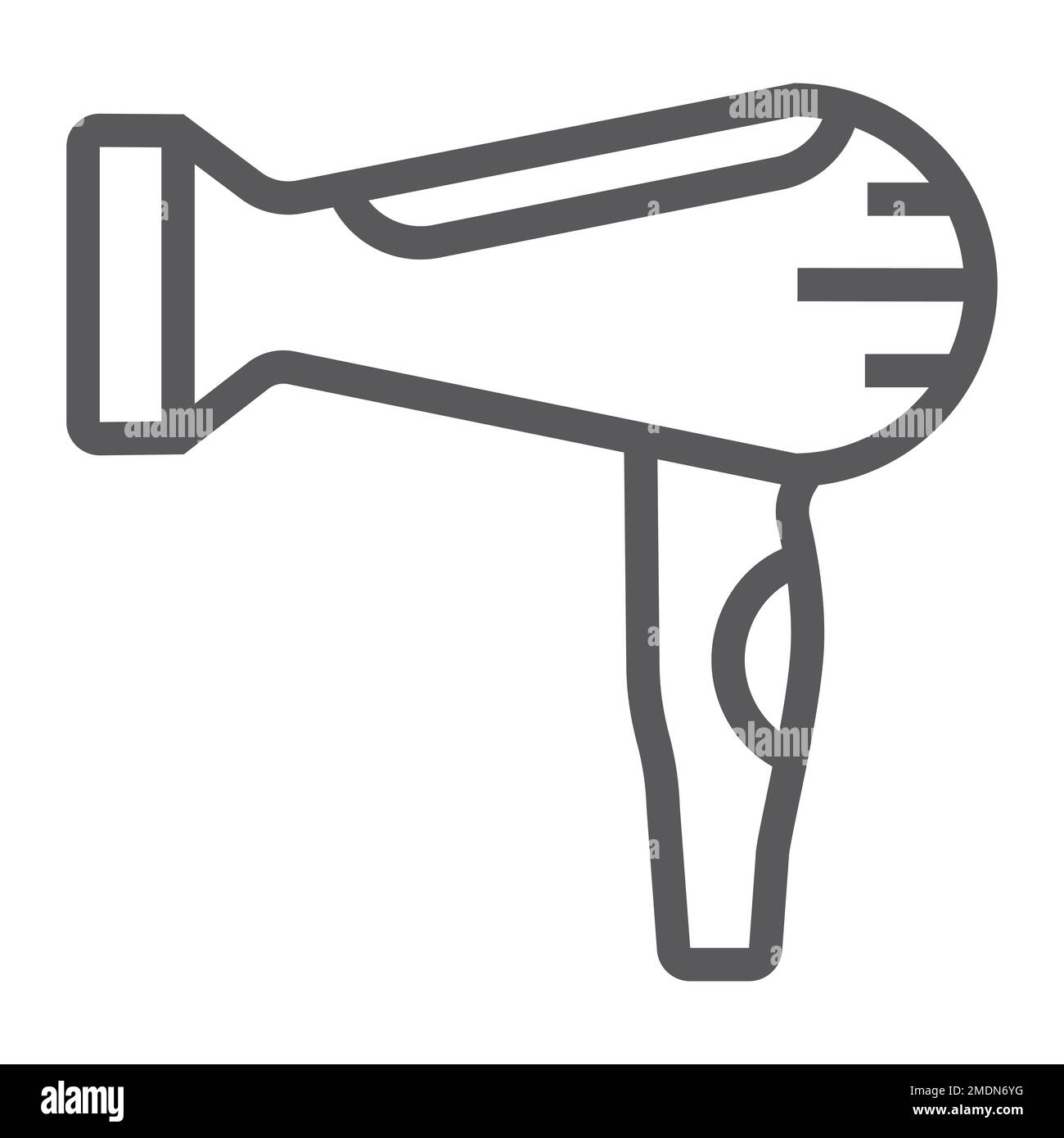 Hair dryer line icon, barber and electronic, blow dryer sign, vector ...