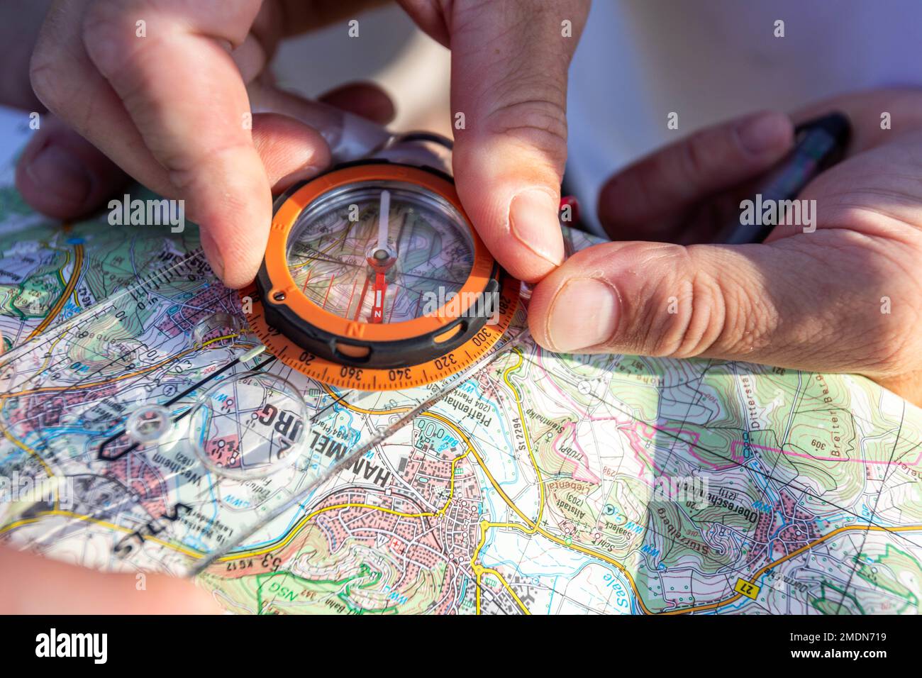 U.S. CIOR competitors practice map reading skills at an exercise near ...