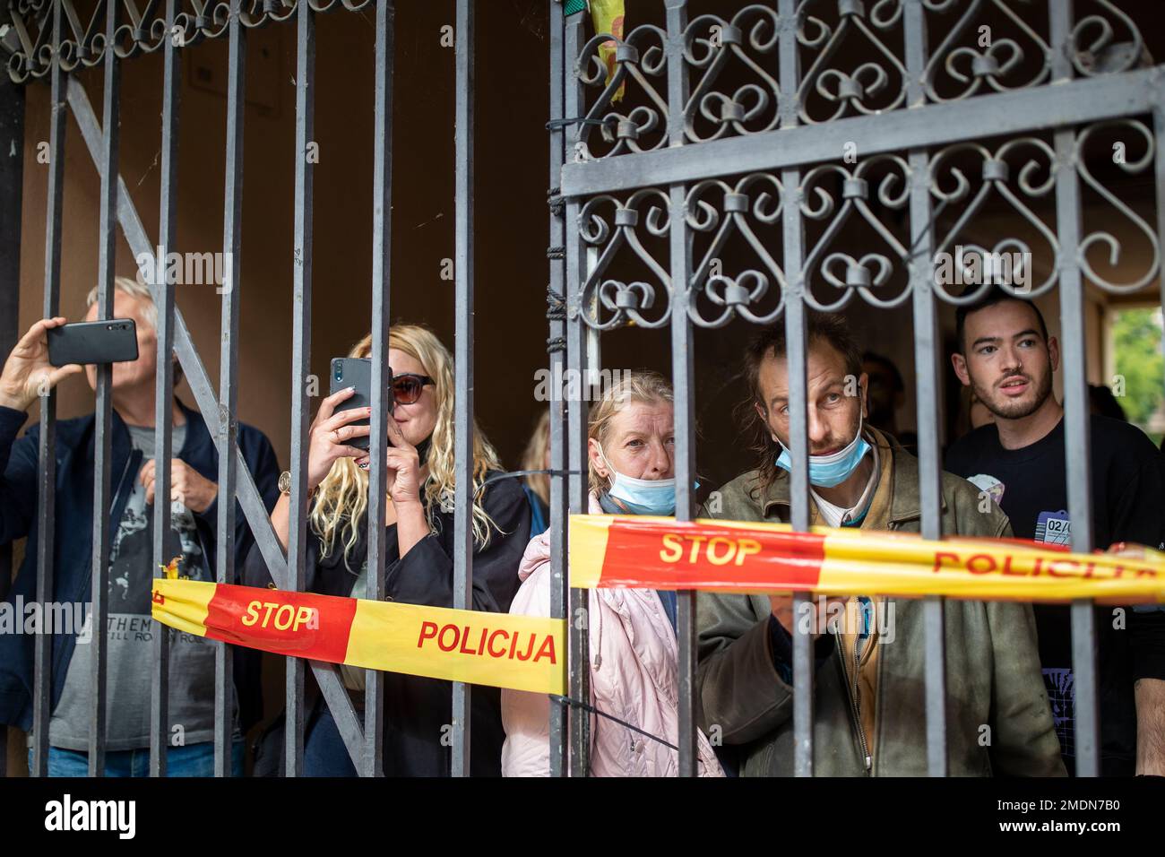 People watch the gay pride parade in Kaunas, Lithuania, Saturday, Sept ...