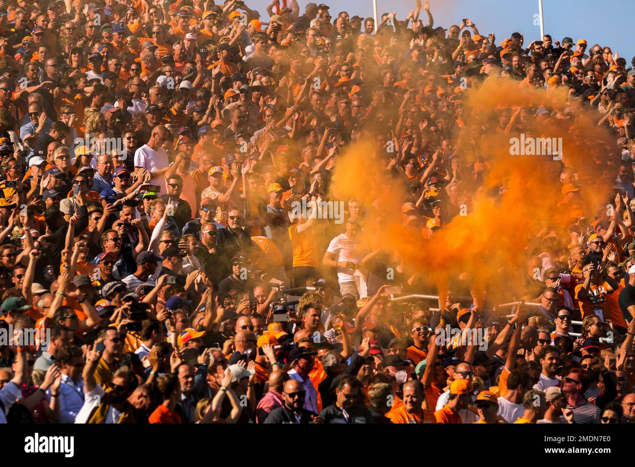 Dutch fans cheer during the qualifying session for Sunday's Formula One ...