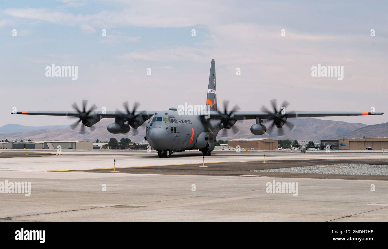 Col. Jeremy Ford, 152nd Airlift Wing commander, taxis a C-130 Hercules ...