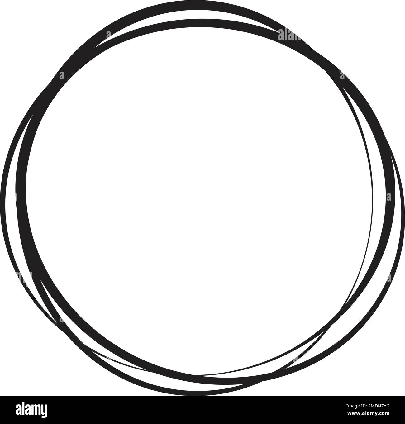 Hand drawn circle line sketch. Vector circular scribble doodle round circles for message note ...