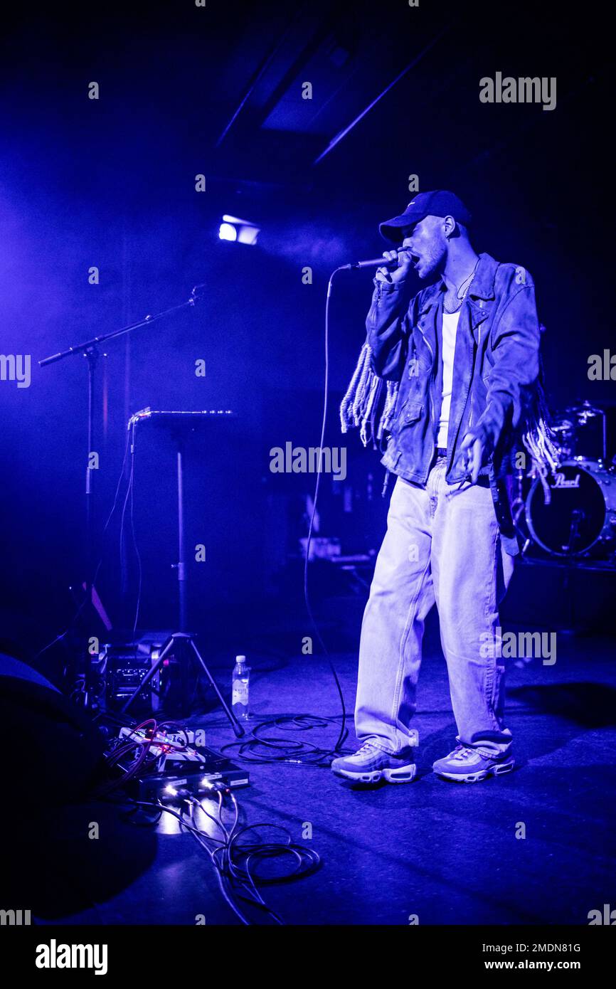 Copenhagen, Denmark. 21st, January 2023. Singer and songwriter LLUCID ...