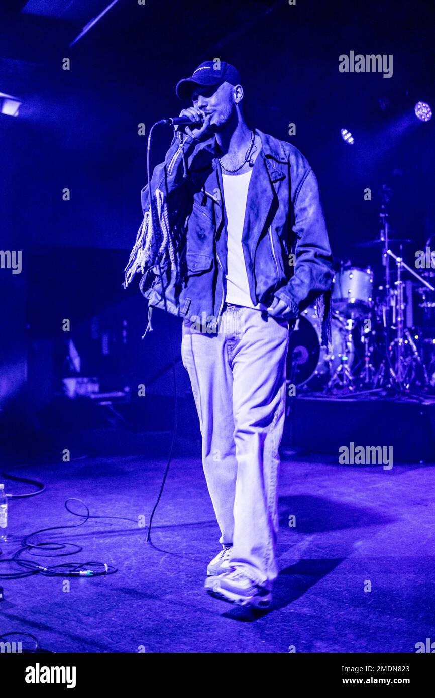 Copenhagen, Denmark. 21st, January 2023. Singer and songwriter LLUCID ...