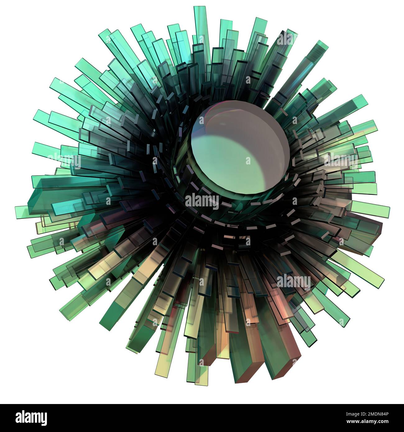 Green transparent viral geometry with countless spikes Abstract ...