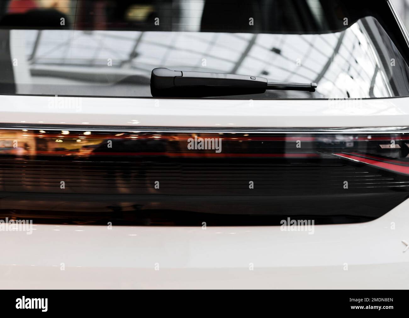 new electric car. modern back view Stock Photo - Alamy