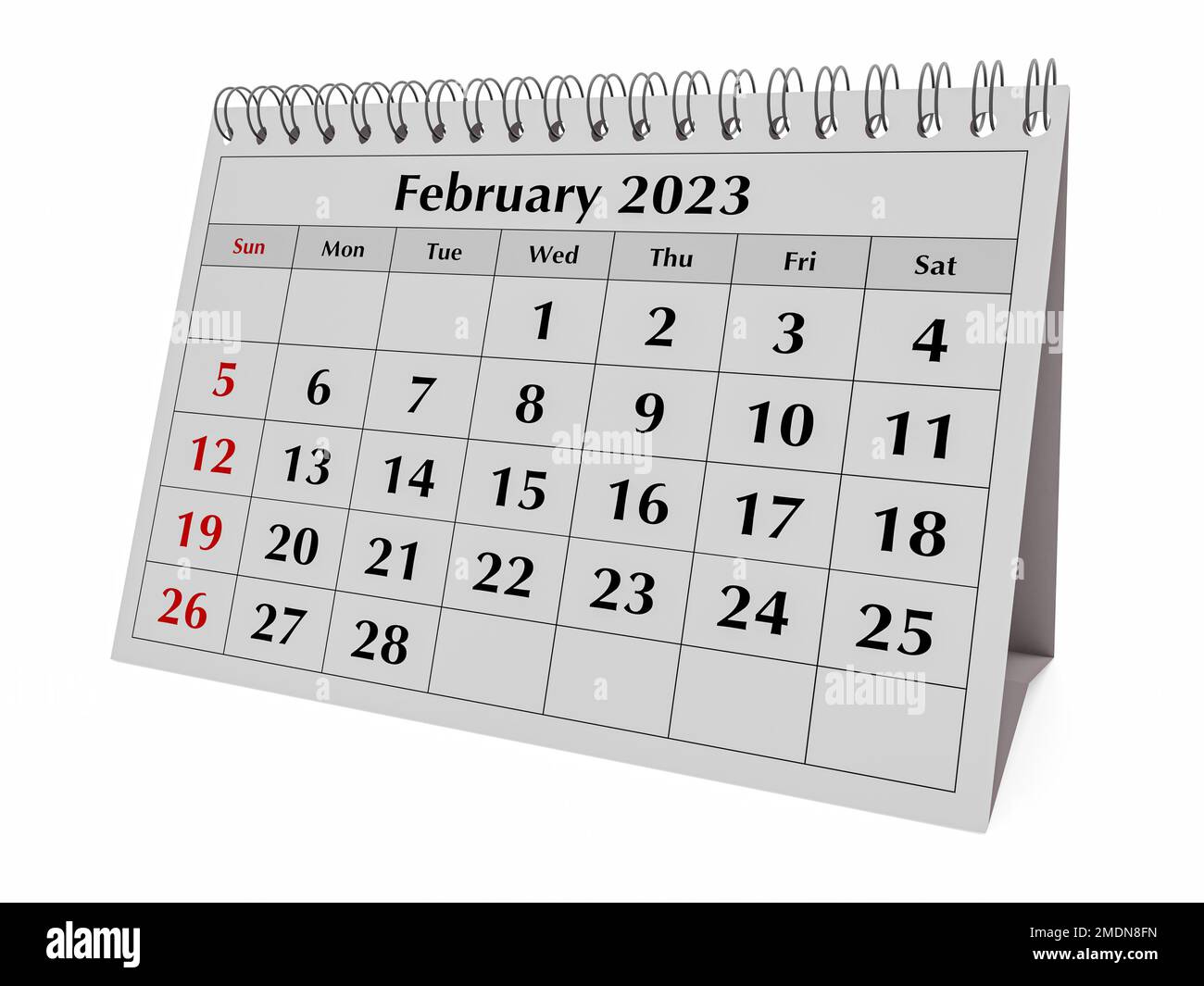 Page of the annual business desk monthly calendar. Date - month ...