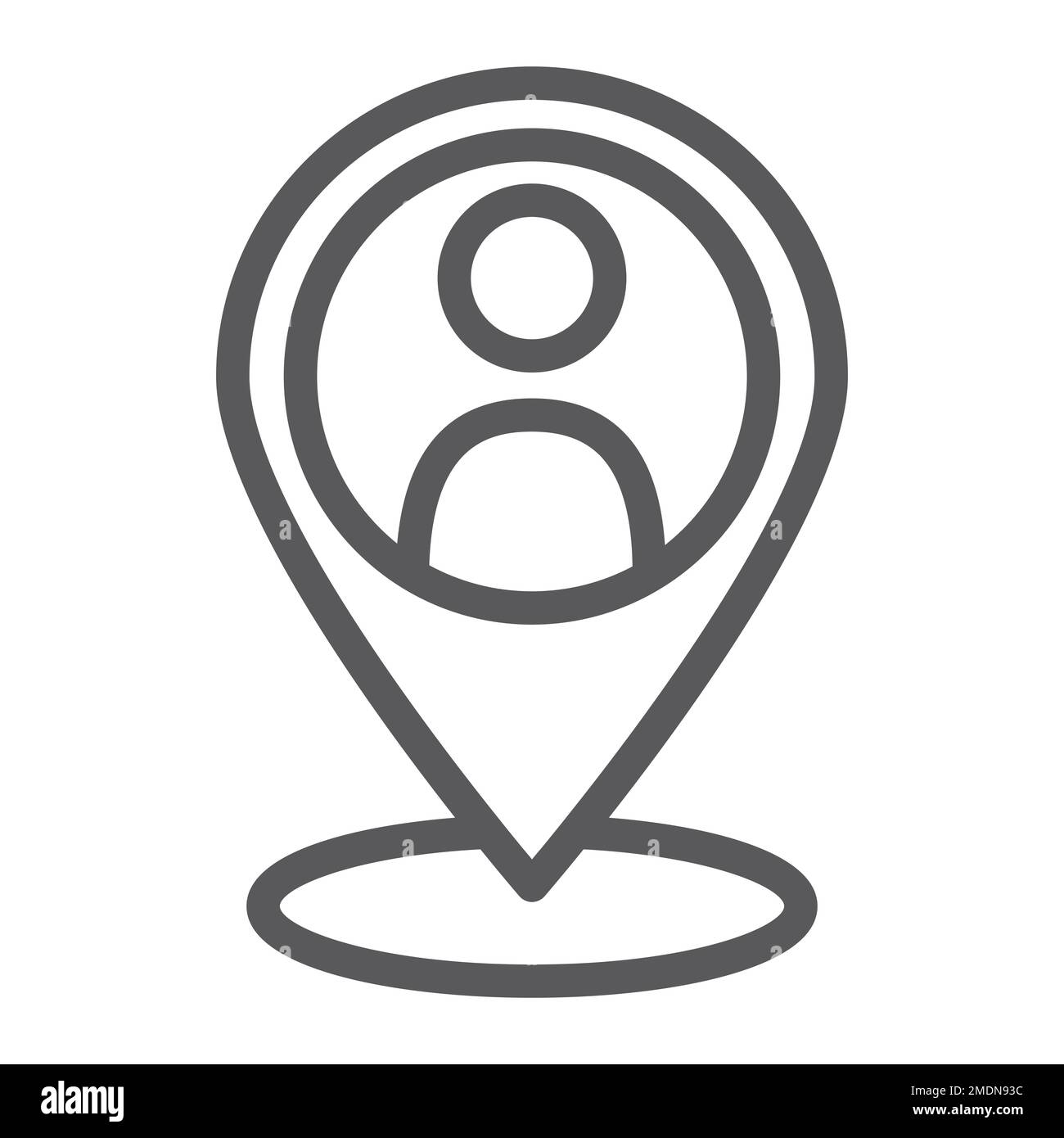 Local seo line icon, optimisation and location, pin sign, vector ...