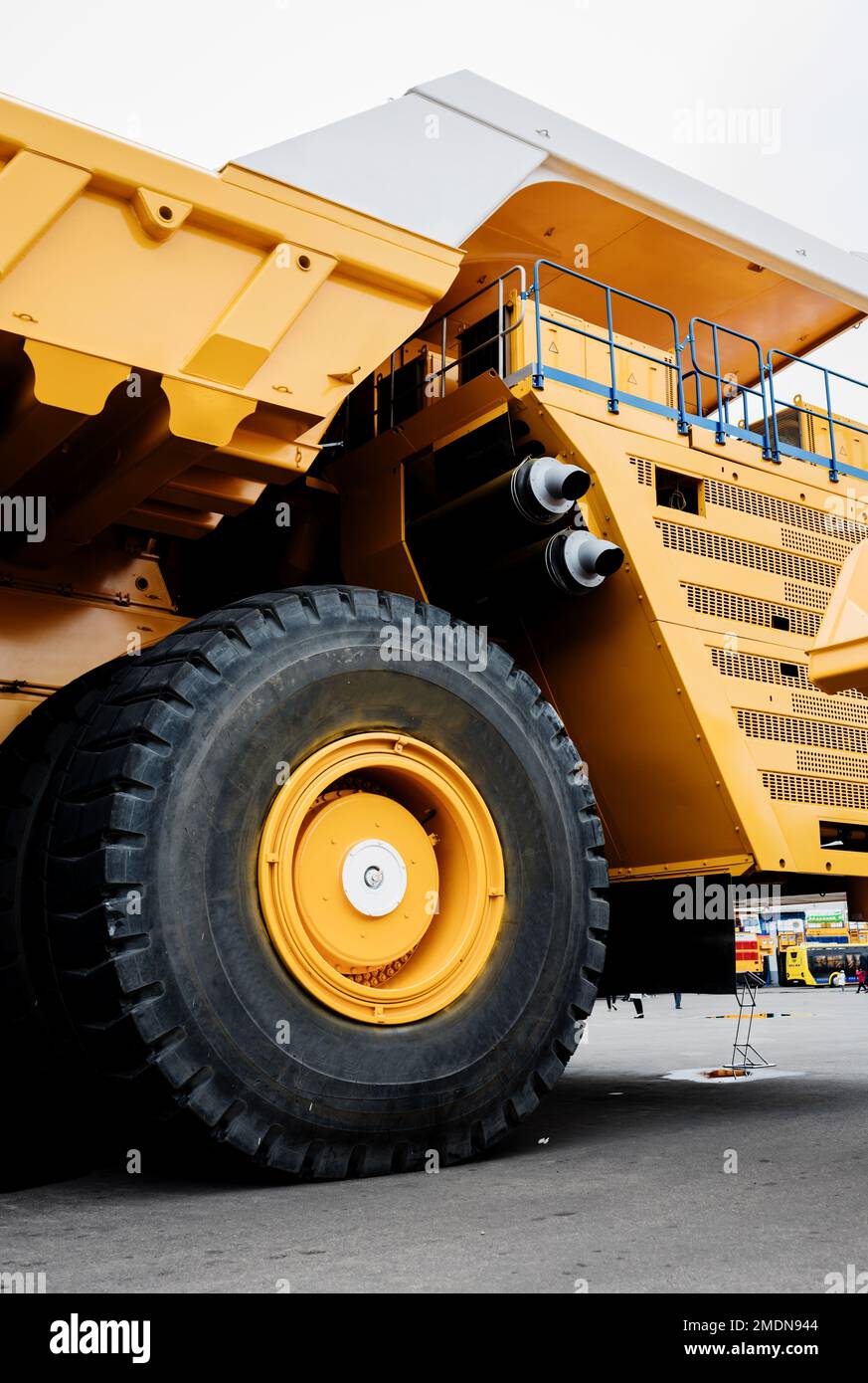 yellow large industrial dump truck. heavy machine Stock Photo - Alamy