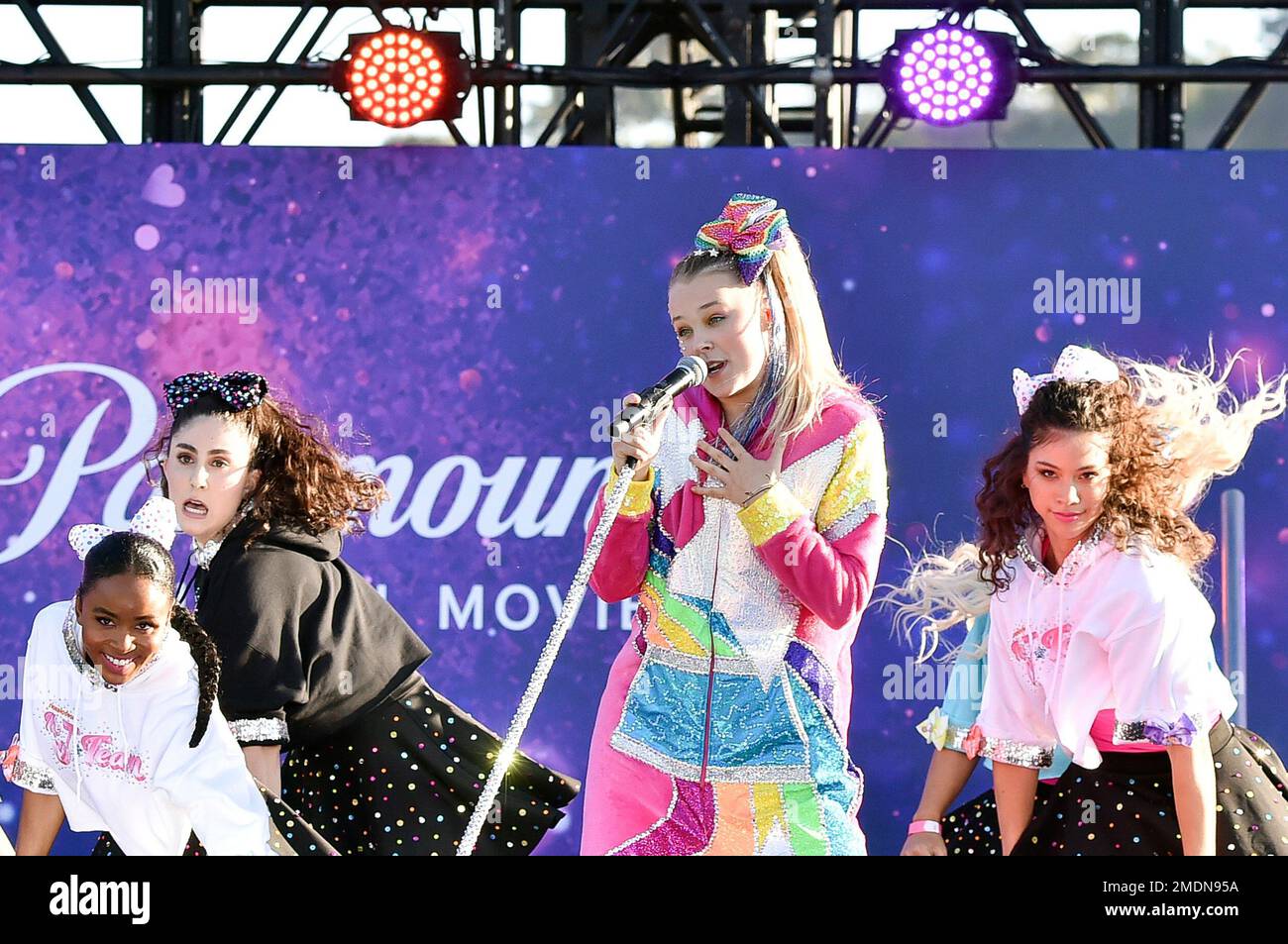 JoJo Siwa performs onstage before the drive-in premiere of JoJo Siwa's ...