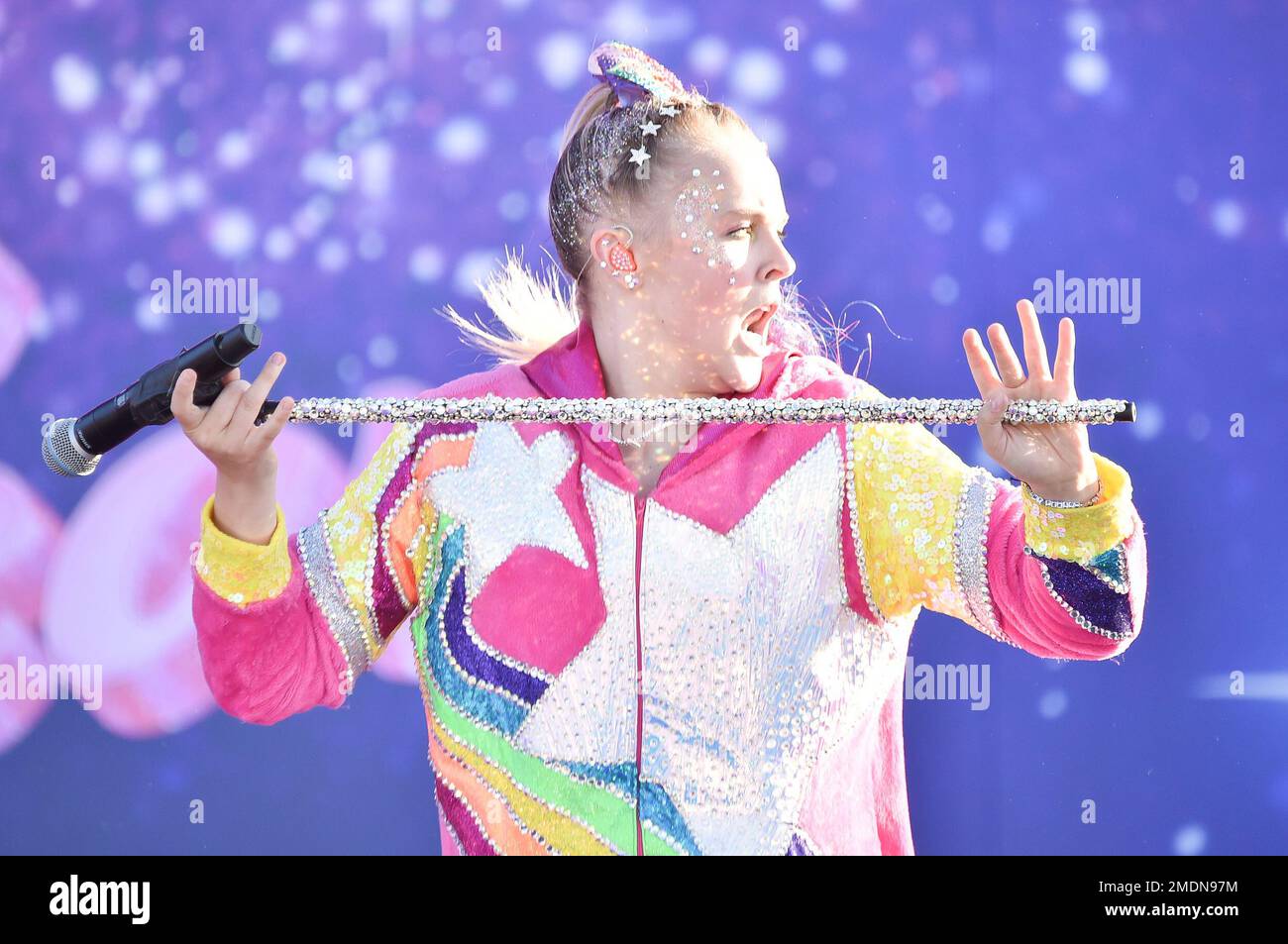 JoJo Siwa performs onstage before the drive-in premiere of JoJo Siwa's ...