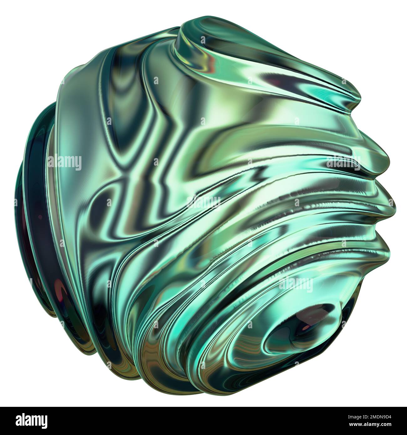 Green metallic organic wave pattern of spheres accompanied by abstract ...