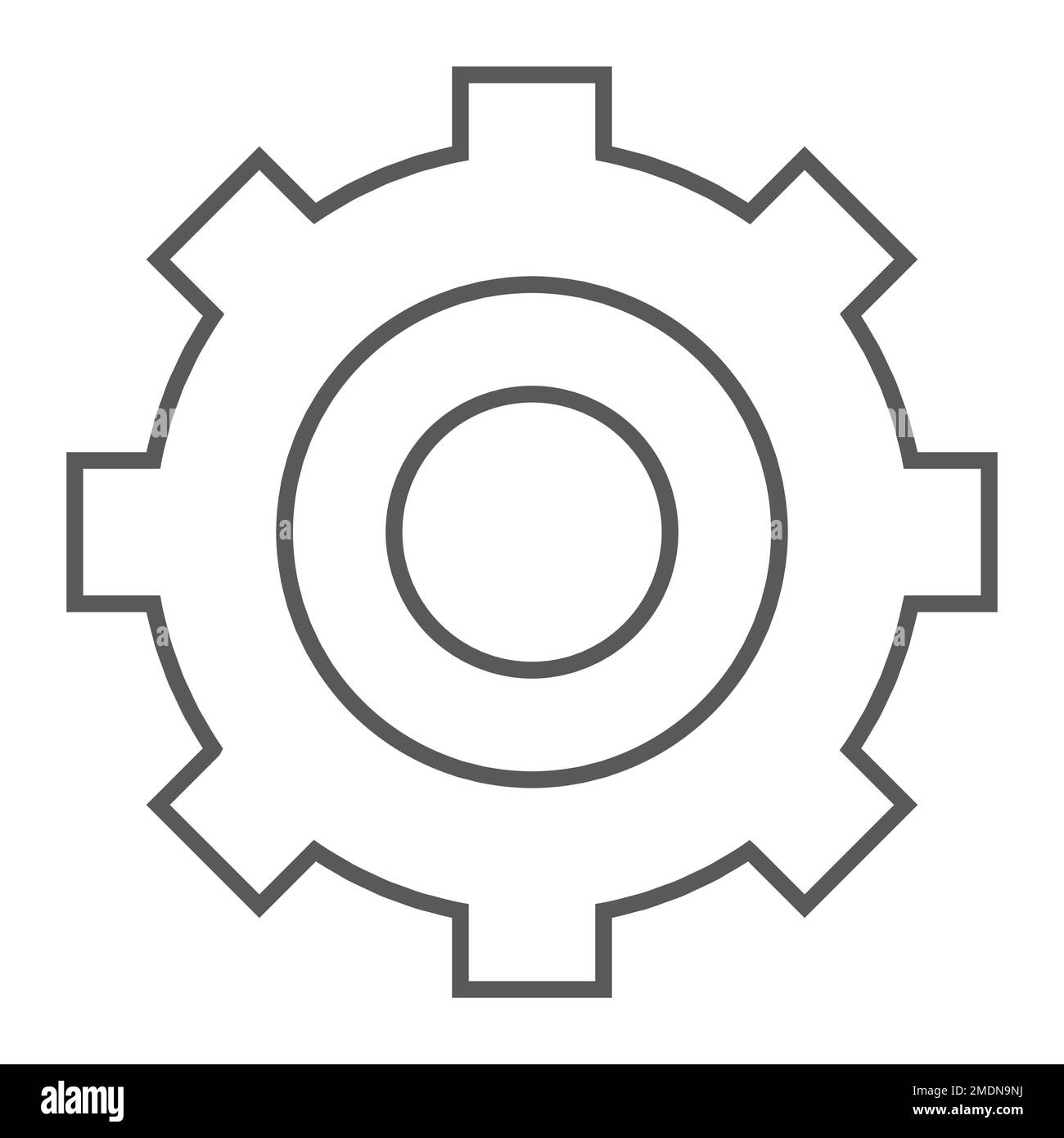 Settings thin line icon, technology and service, gear sign, vector ...