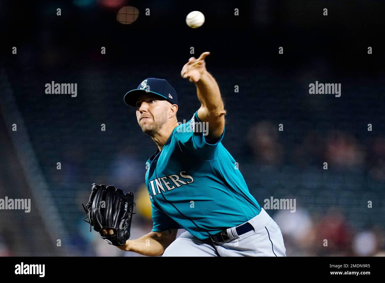 Seattle Mariners starting pitcher Tyler Anderson throws against the ...