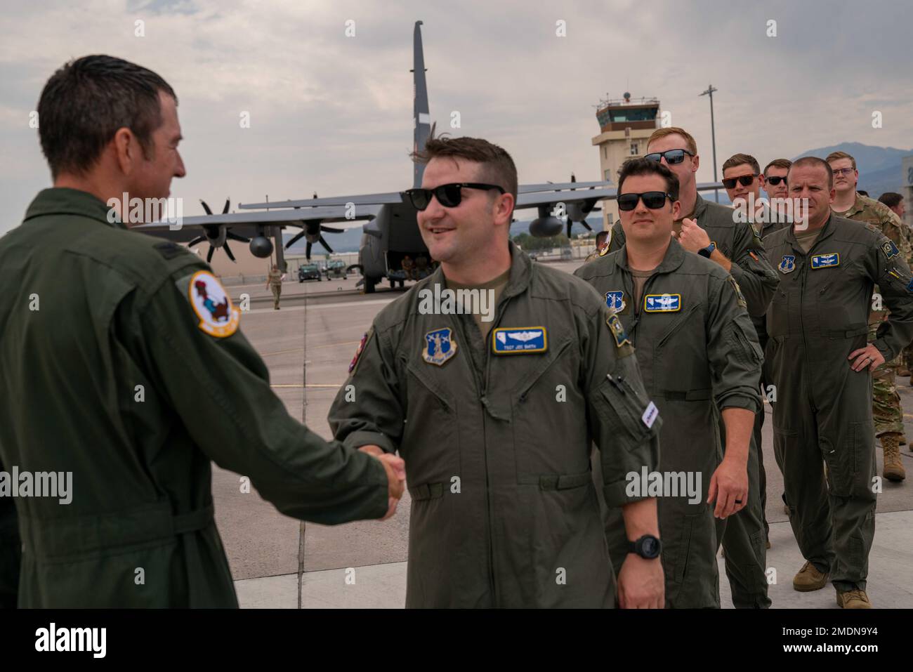 Col. Jeremy Ford, 152nd Airlift Wing commander, completes his "fini ...