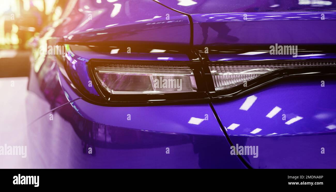 Rear headlight car. Detail metallic car with rear light close up Stock ...