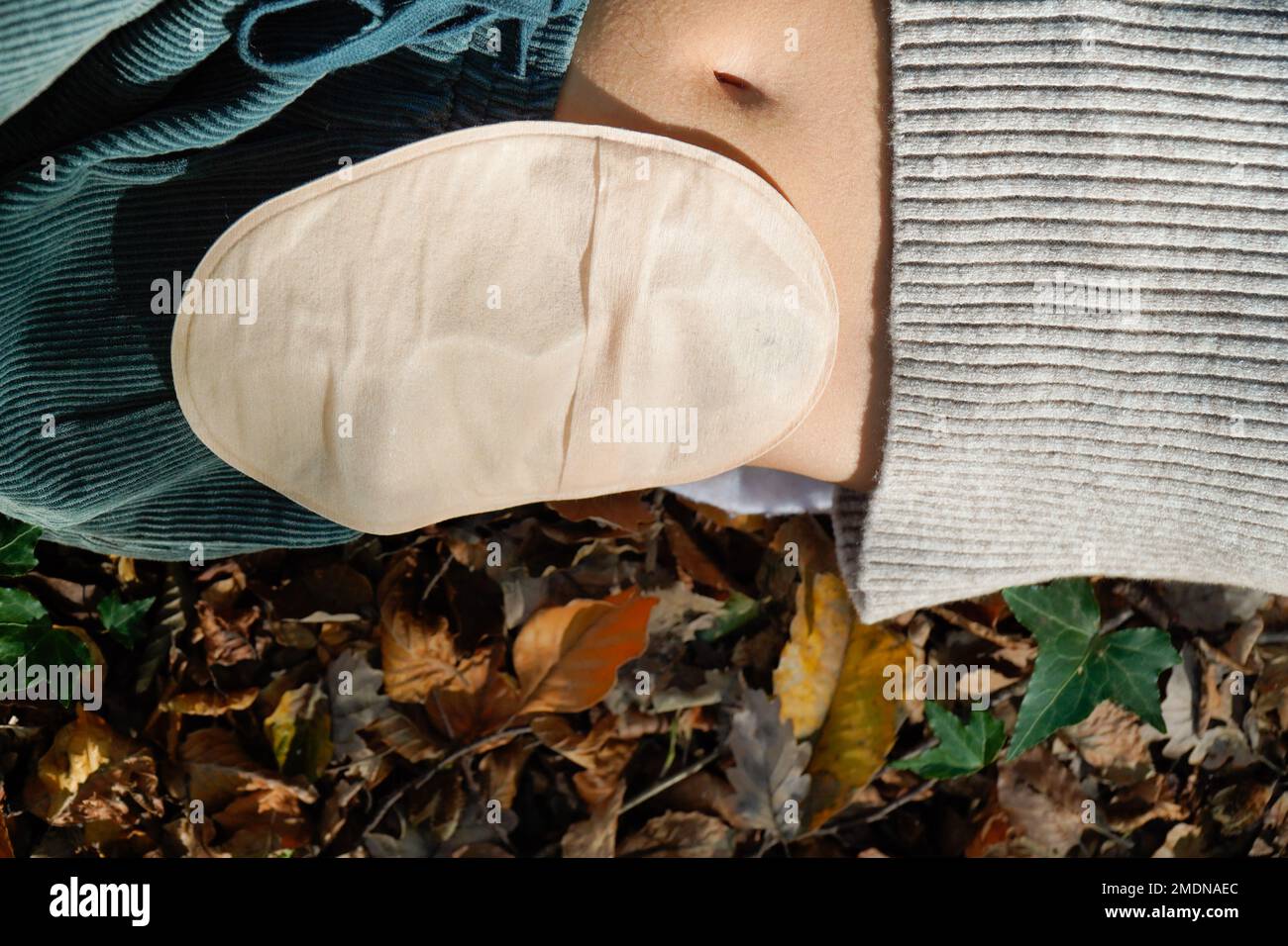 abdomen in nature with an ostomy bag Stock Photo - Alamy