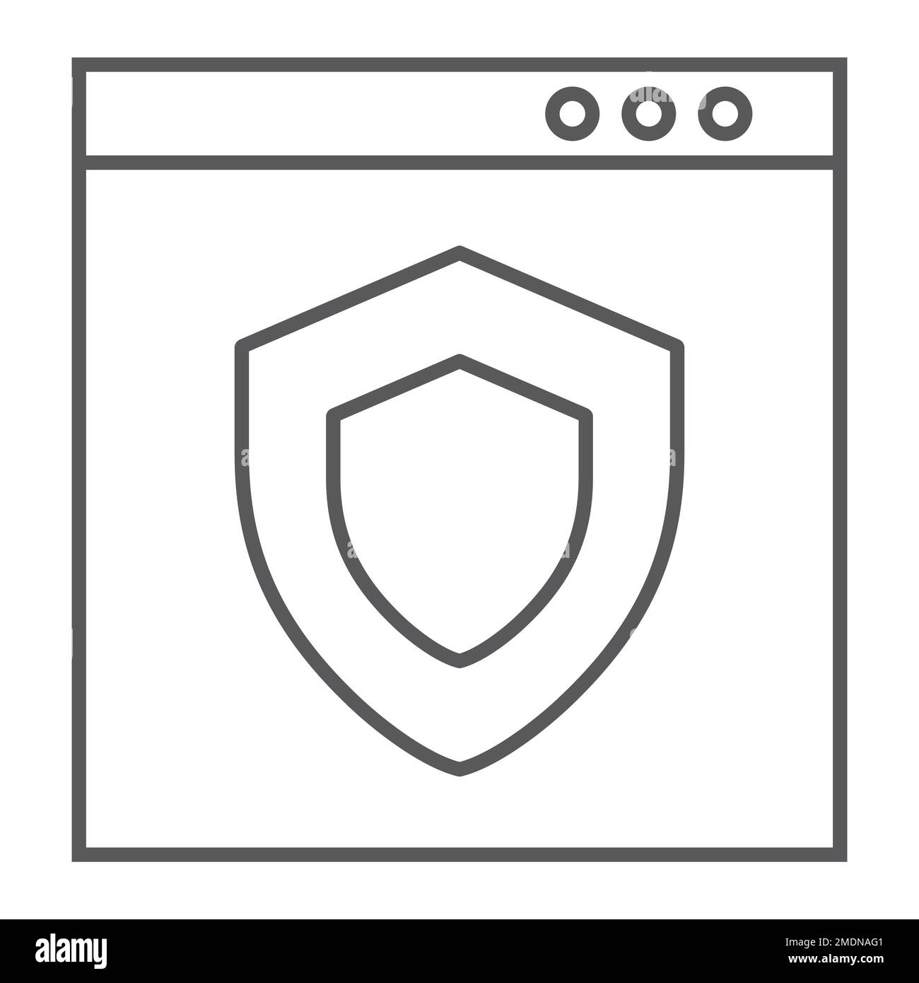 Internet security thin line icon, safety and network, shield sign ...
