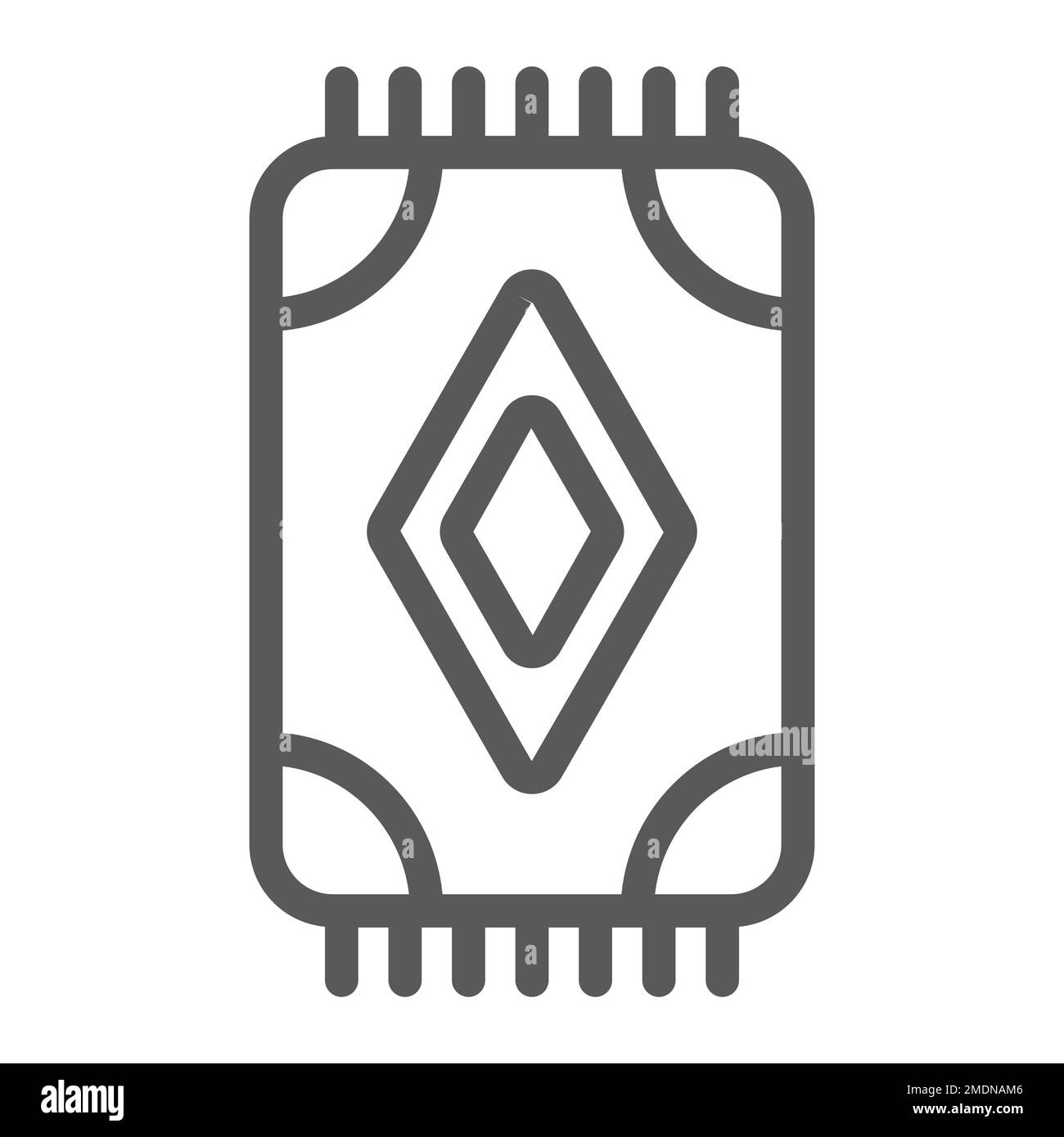 Carpet line icon, home and fabric, rug sign, vector graphics, a linear ...