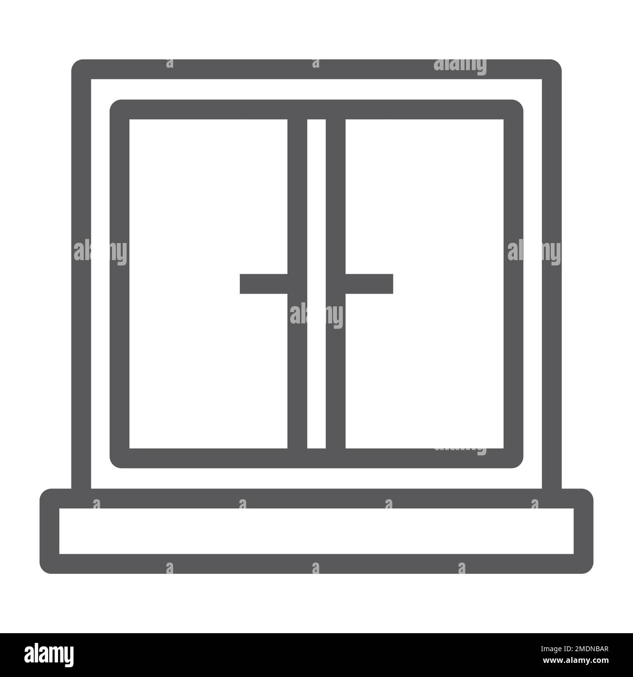 Window line icon, architecture and home, frame sign, vector graphics, a ...