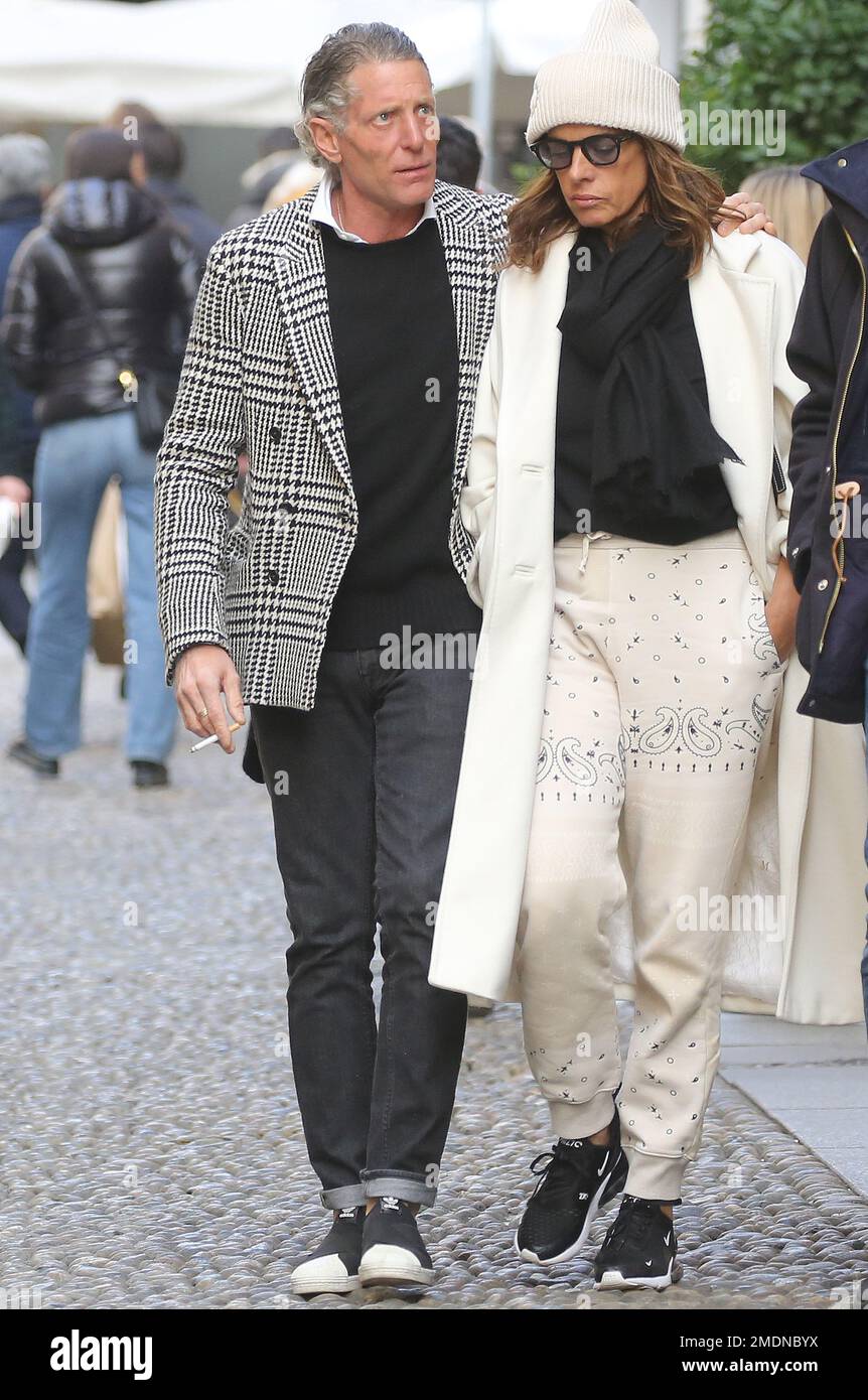 Milan, It. 21st Jan, 2023. After lunch with his wife Joana Lemos from ...