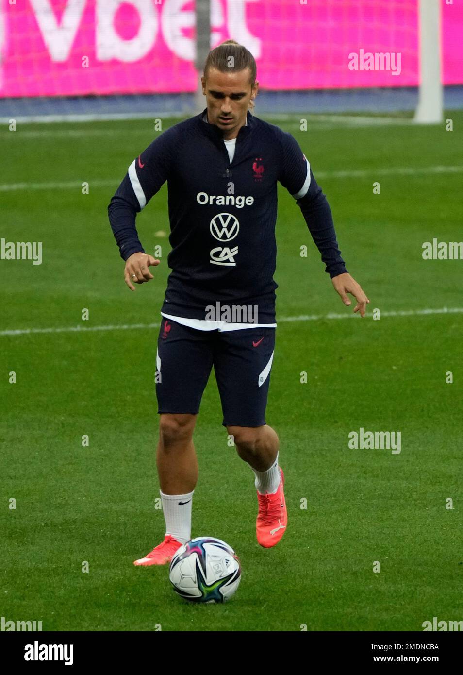France's Antoine Griezmann takes part in a training session ahead of ...
