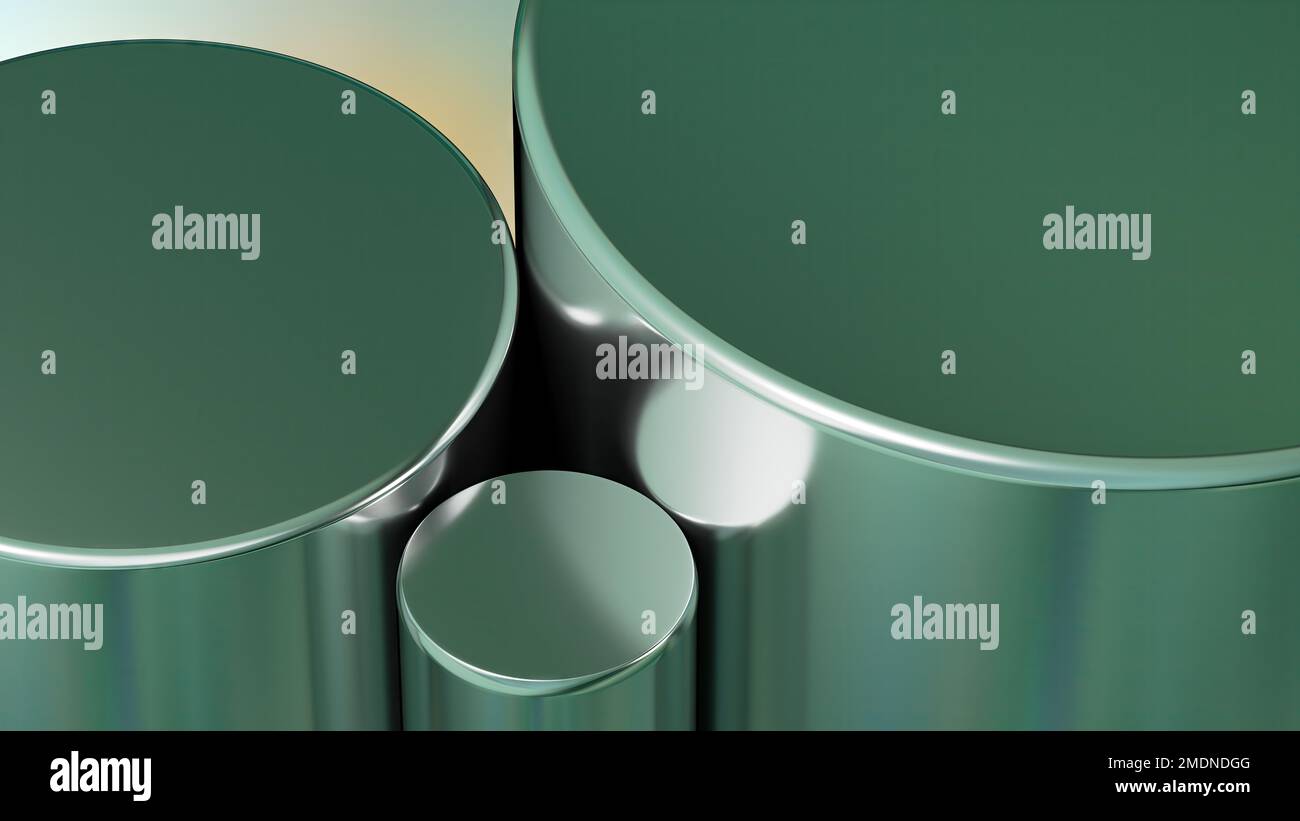 Green, multiple metallic columns, upright, abstract, dramatic ...