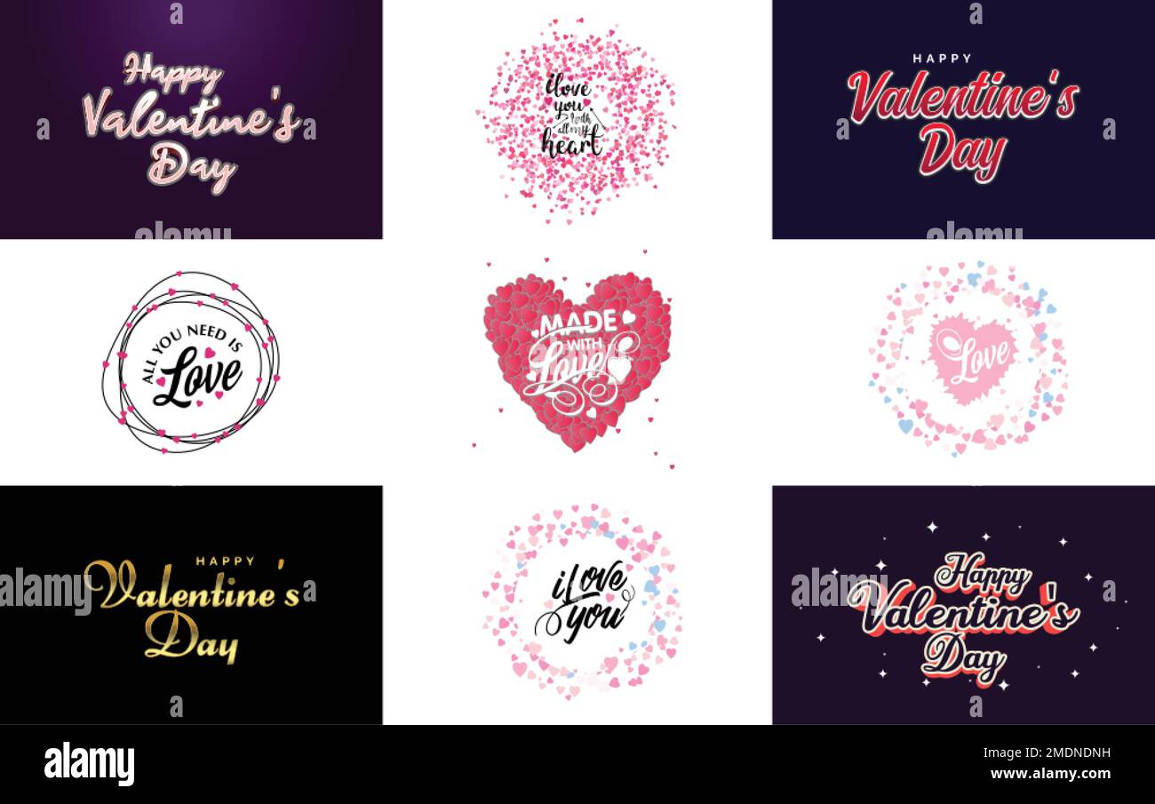 Pink October logo with hearts and calligraphy lettering isolated on ...