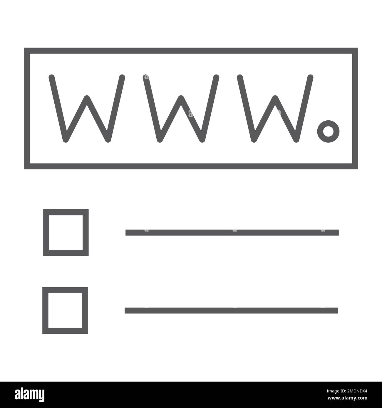 Domain registration thin line icon, website and network, page sign ...